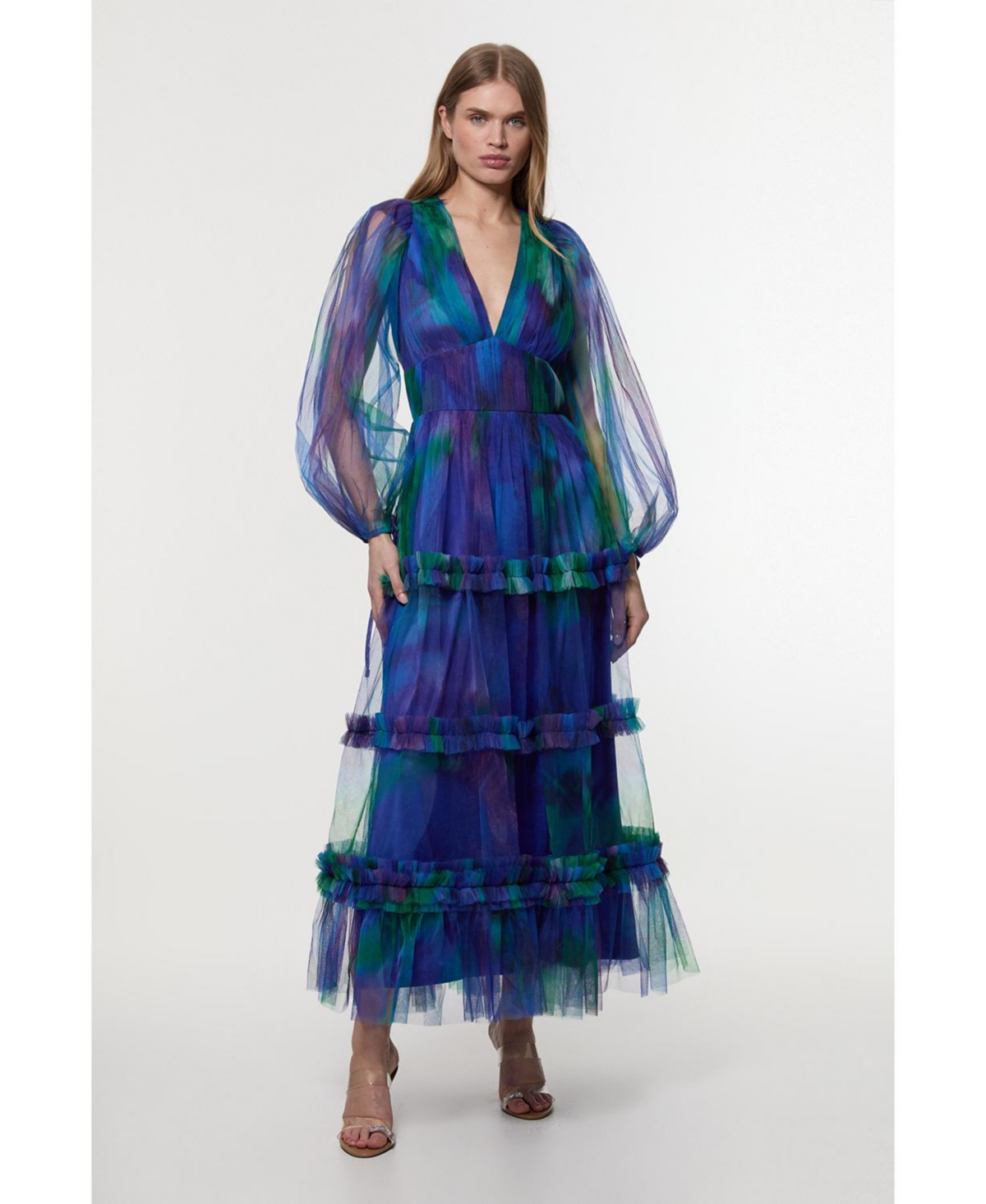 Click here for Karen Millen Womens Dark Floral Plunge Maxi Dress... prices