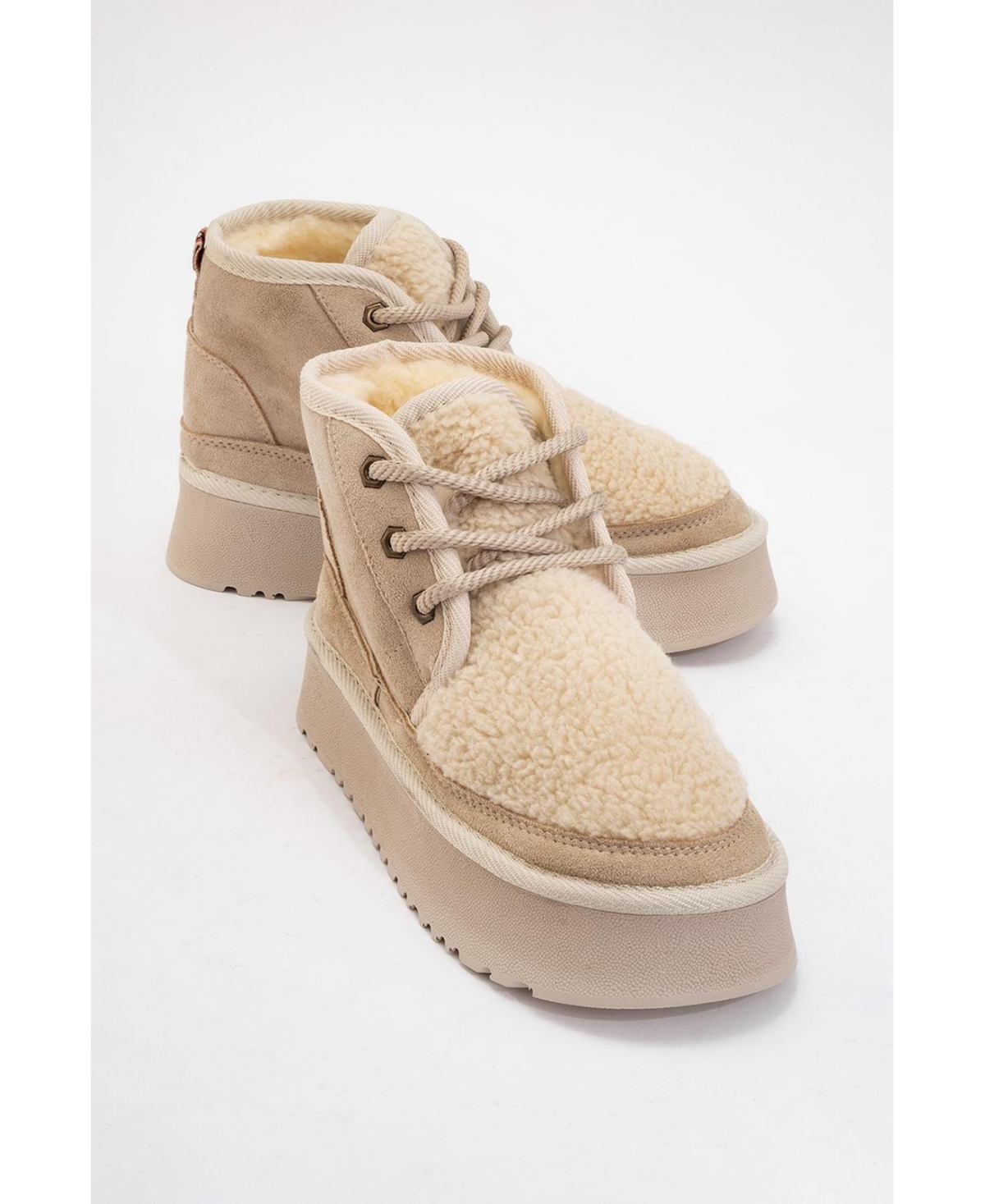 Click here for Prologue Shoes Tyson Lace Up Boot (Women) - Beige... prices
