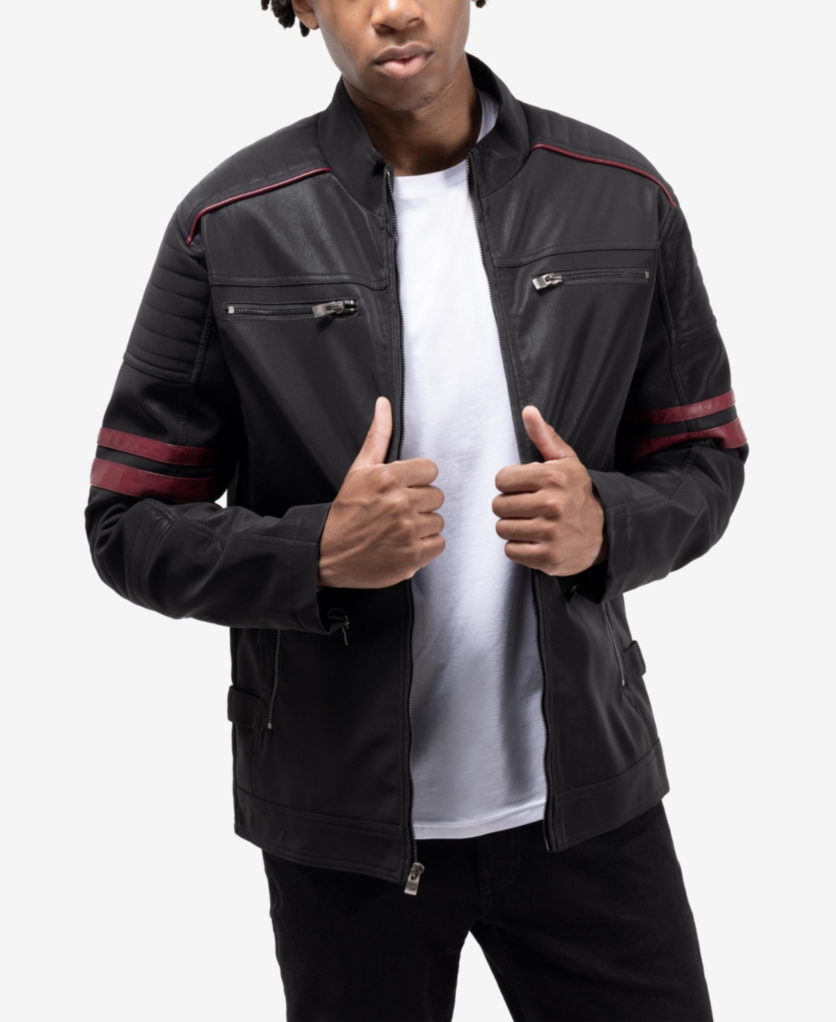 Click here for Xray Mens Pu Jacket With Faux Shearling Lining And... prices