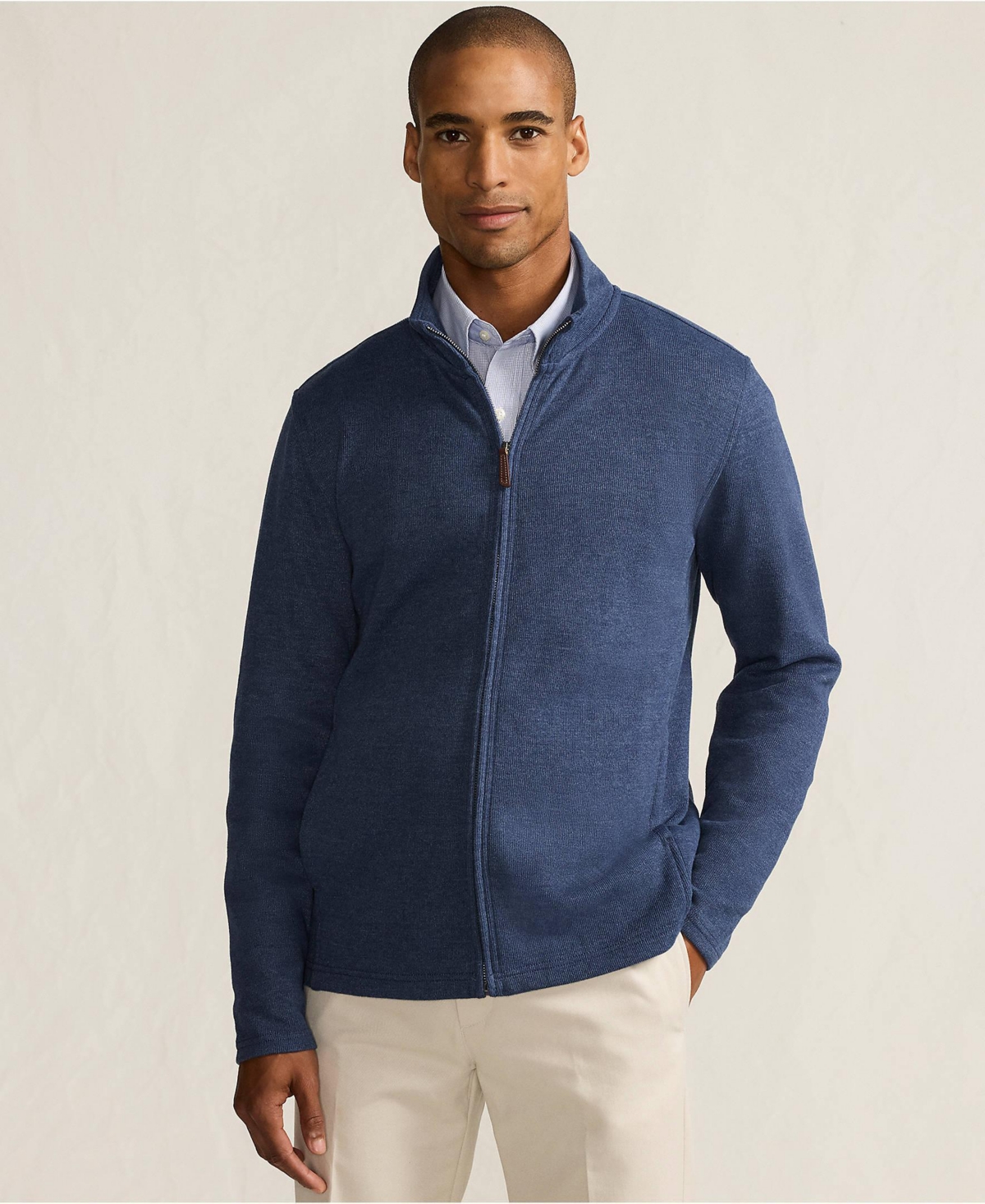 Click here for Lands End Mens Bedford Rib Full Zip - Medium denim... prices