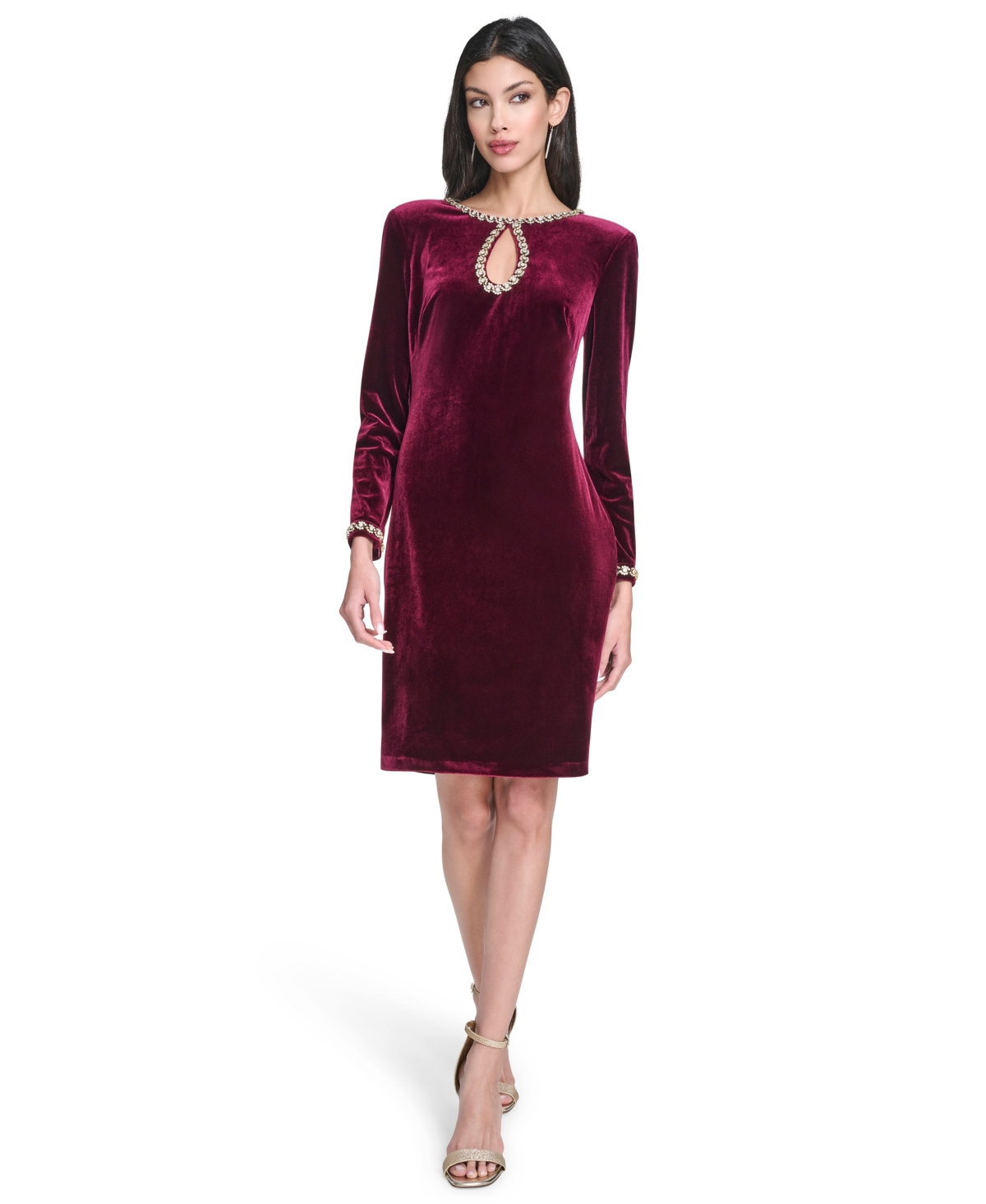 Click here for Vince Camuto Womens Beaded Cutout Long Sleeves Dre... prices