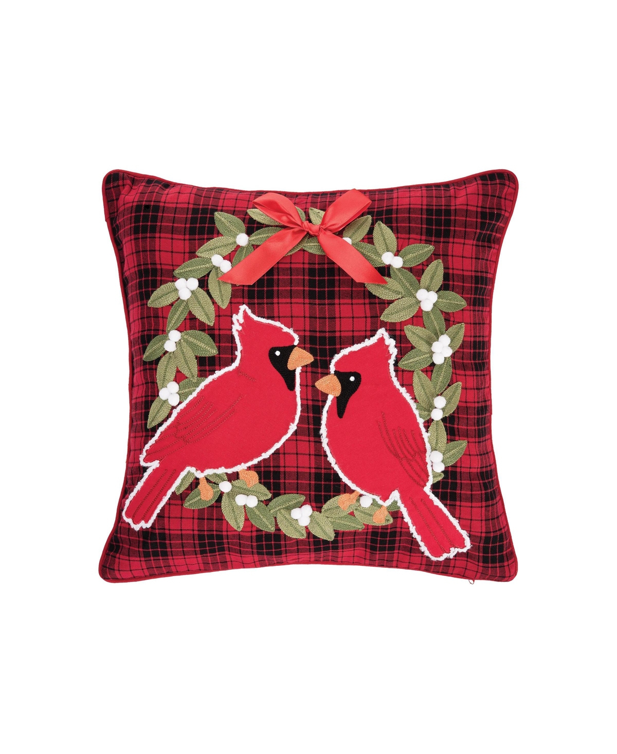 Click here for Red Cardinal on Holly Wreath Plaid Cotton Blend Ch... prices