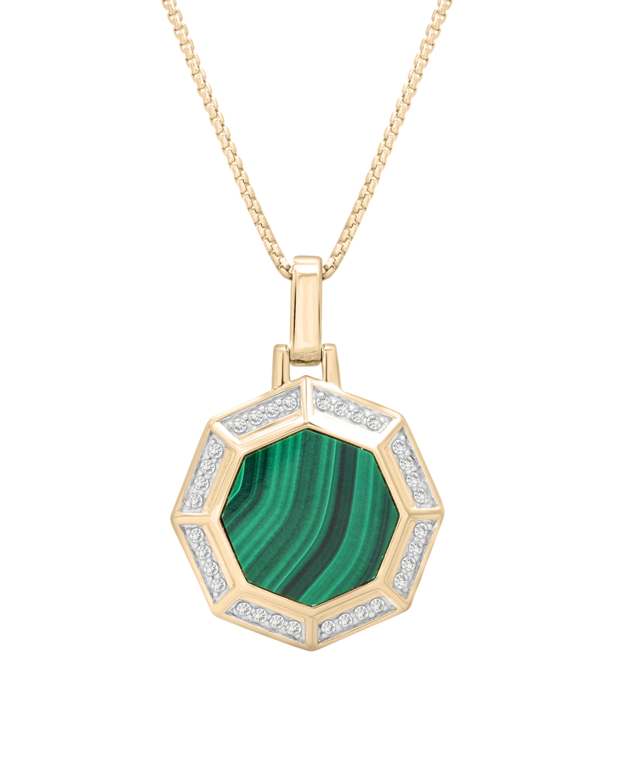 Click here for Macys Octagon Malachite Diamond Pendant Necklace (... prices