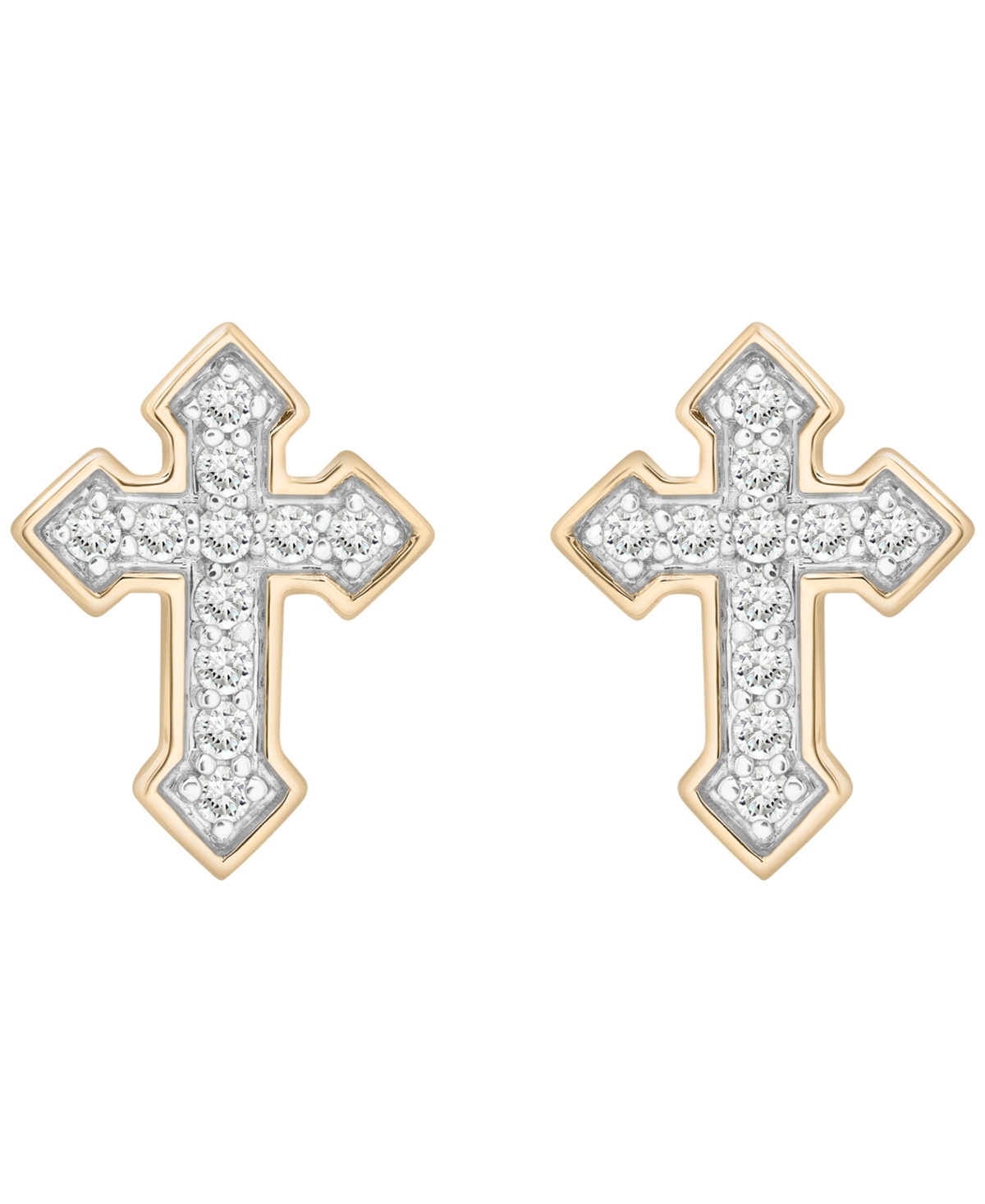 Click here for Macys Mens Diamond (1/4 ct. t.w.) Cross Stud Earri... prices