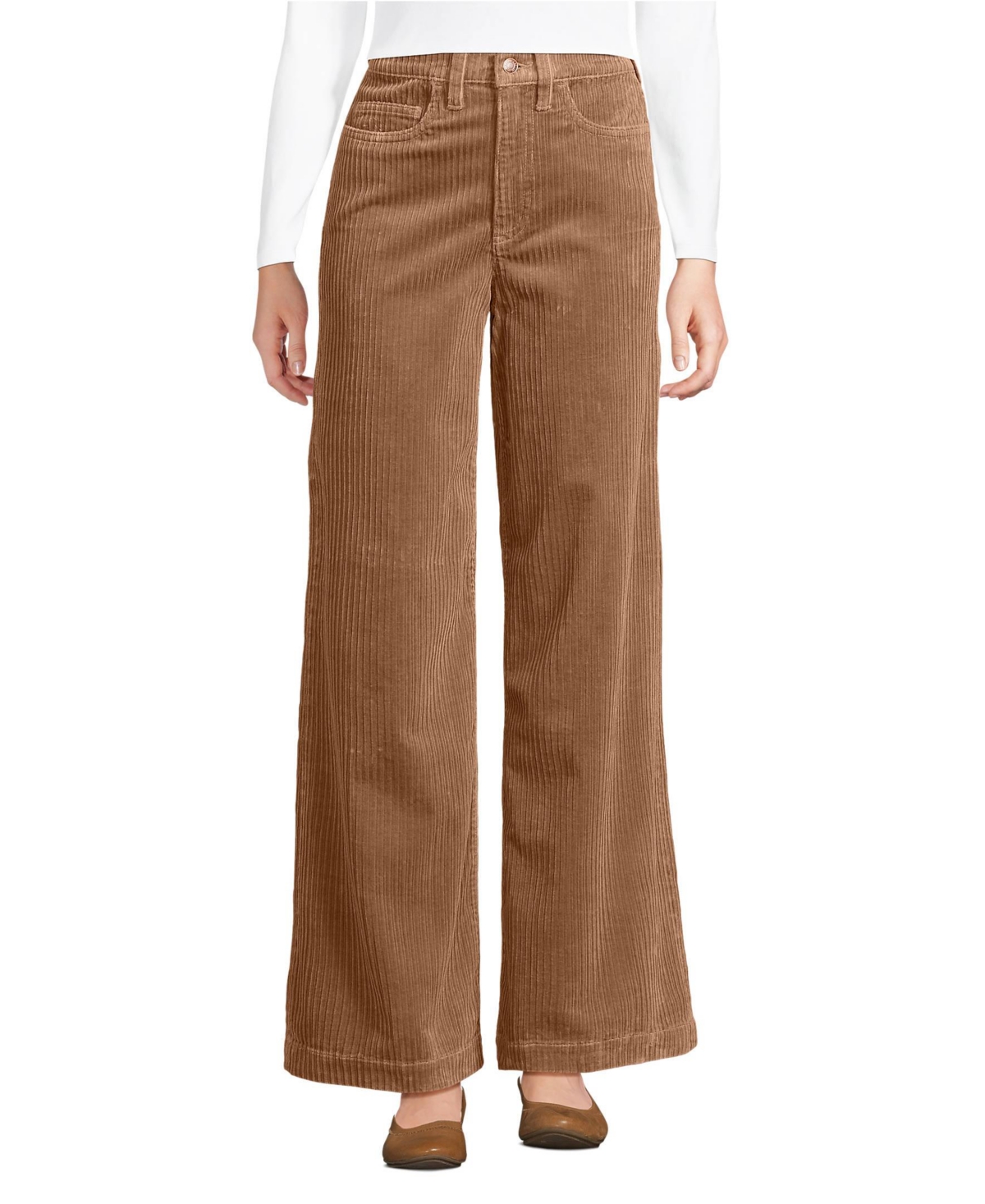 Click here for Lands End Womens High Rise Wide Leg Corduroy Pants... prices