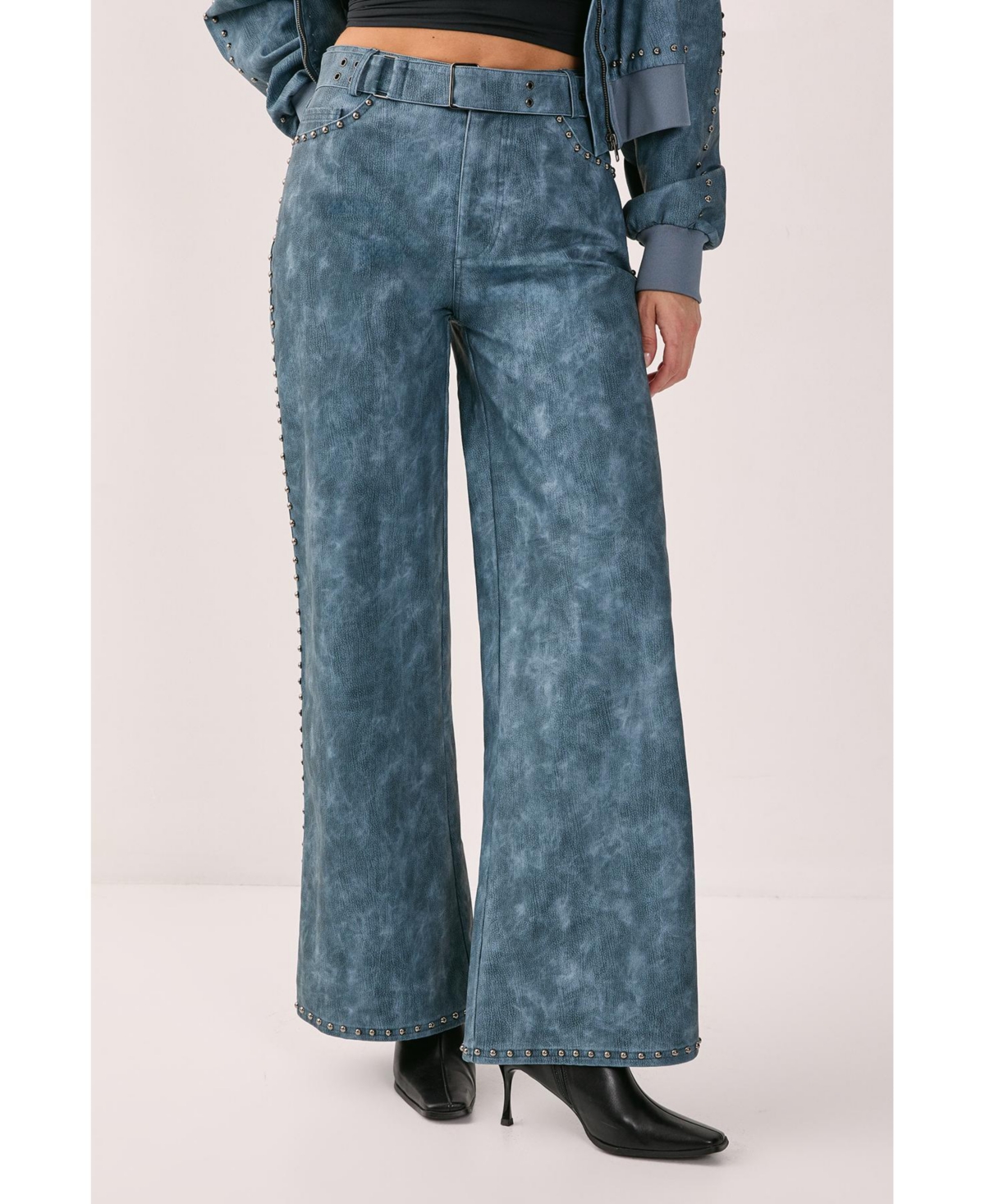 Click here for Nasty Gal Womens Studded Detail Belted Trouser - B... prices