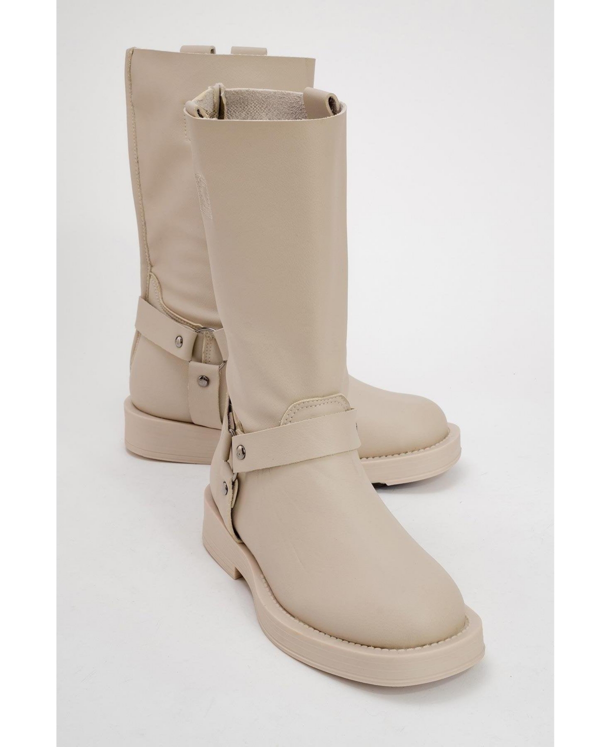 Click here for Prologue Shoes Solva Boot (Women) - Beige faux lea... prices