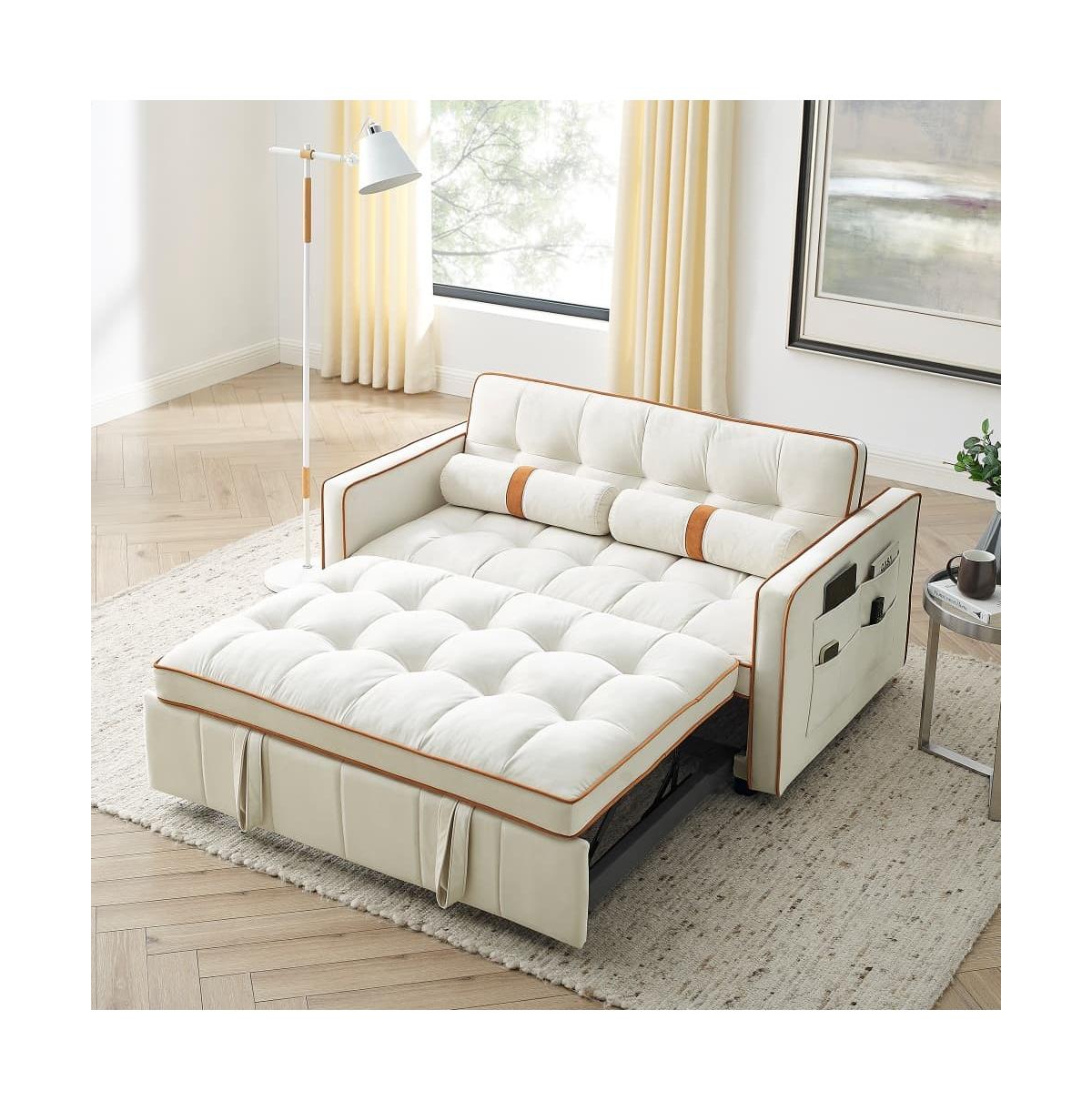 Click here for 55.5 Pull-Out Sleeper Sofa Bed with Usb Ports & Ad... prices
