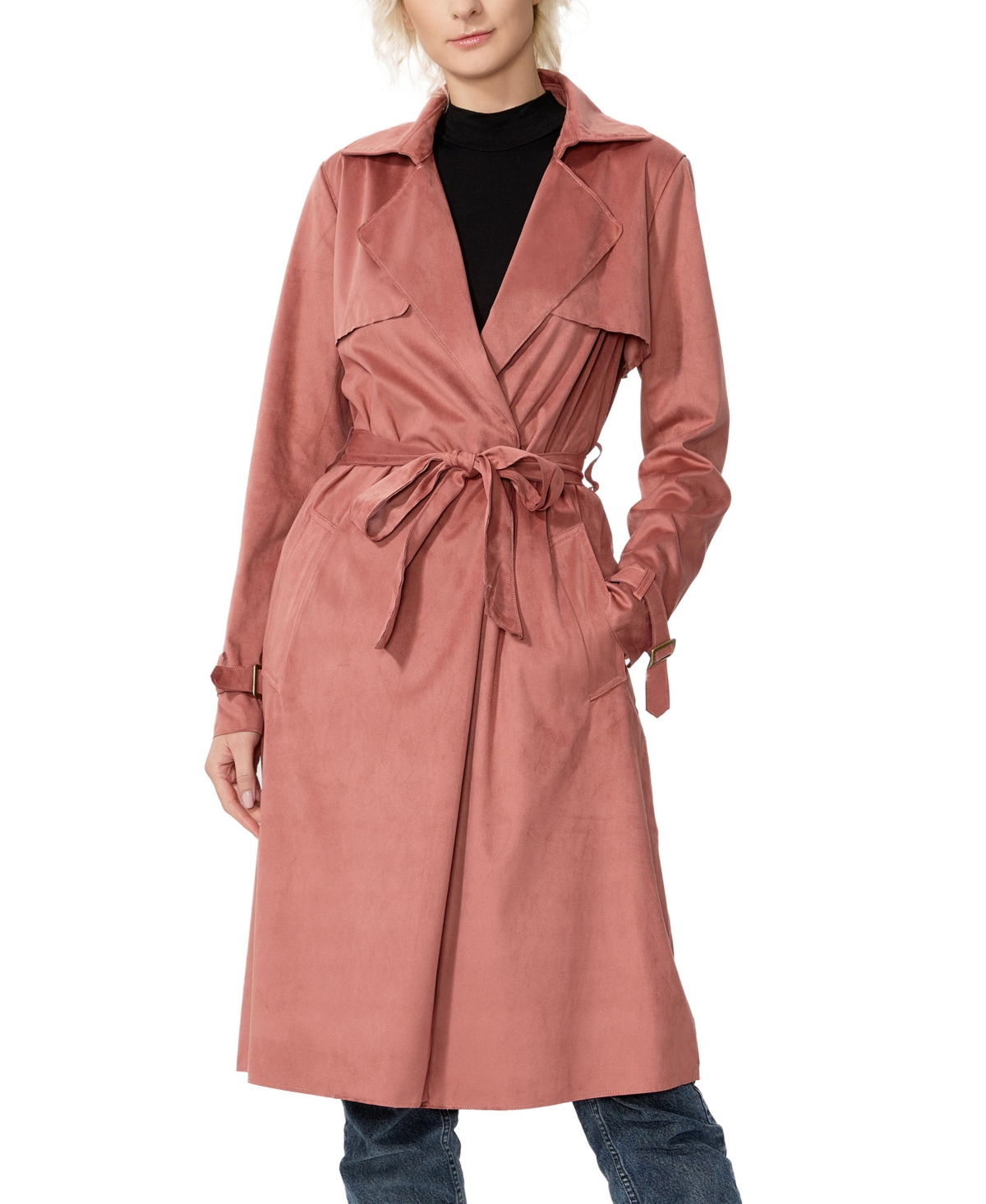 Click here for kimi + kai Womens kimi + kai Long Faux Suede Trenc... prices