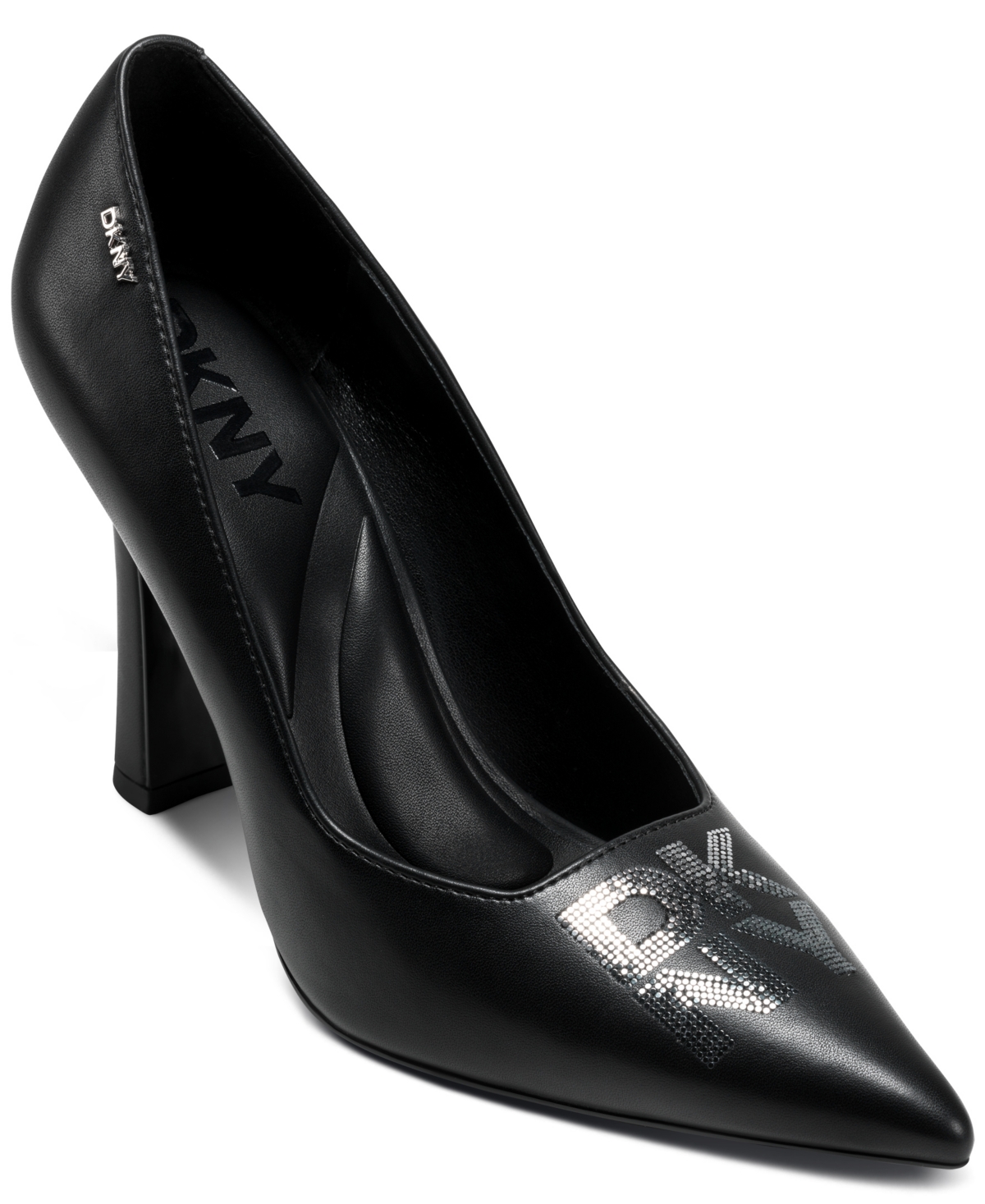 Click here for Dkny Womens Cinthia Sequin Logo Heel Pumps - Black prices