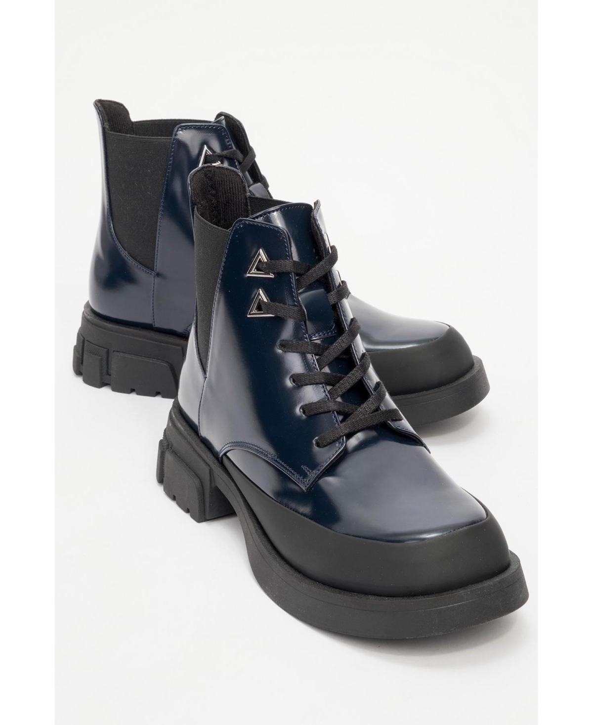 Click here for Prologue Shoes Challo Combat Boot (Women) - Navy p... prices