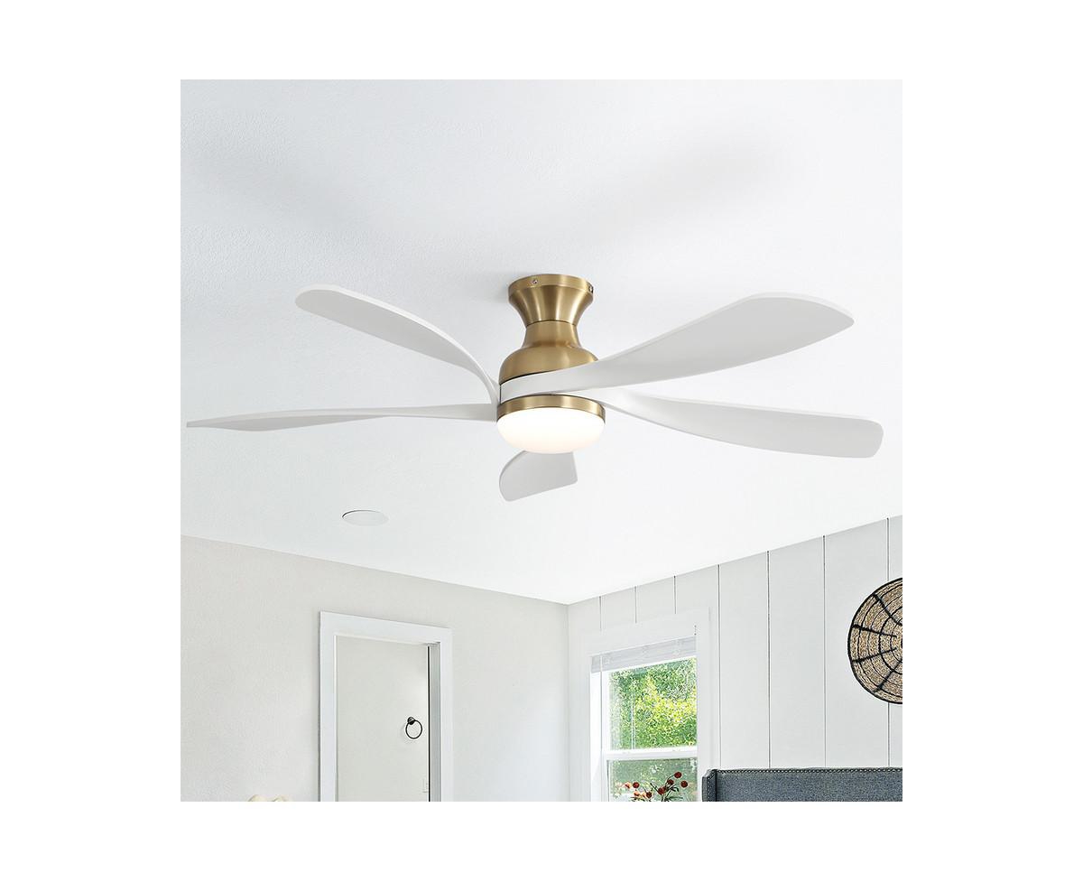 Click here for 52-inch Modern Minimalist Golden 5-Blade Flush Mou... prices
