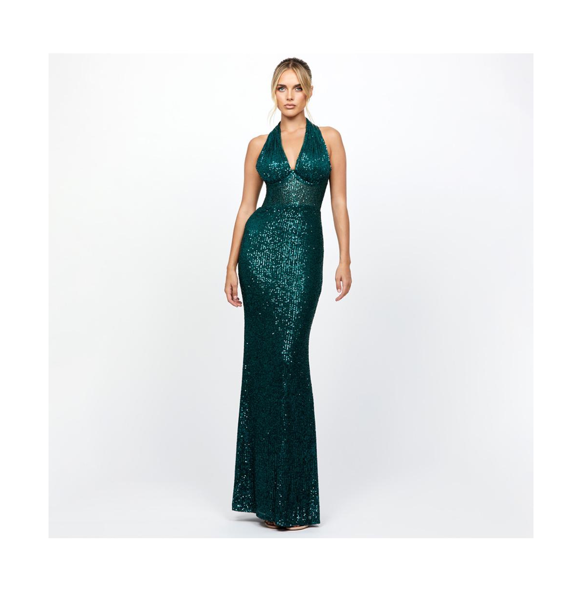 Click here for Bariano Womens Shaylyn Sequin Halter Gown - Emeral... prices