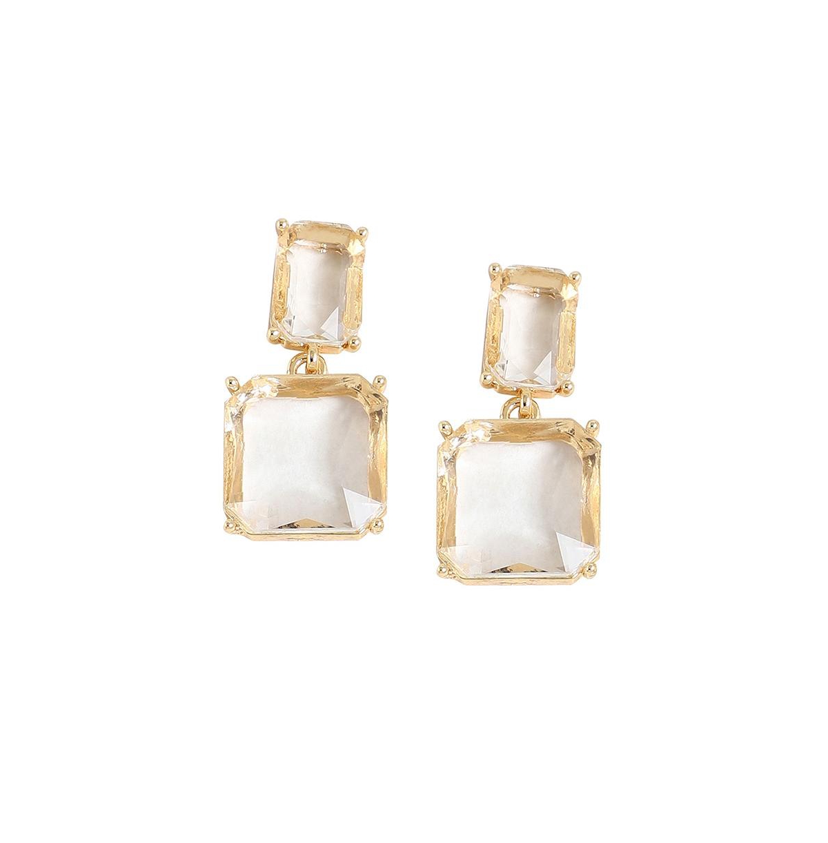 Click here for Sohi Womens Geometric Drop Earrings - White prices