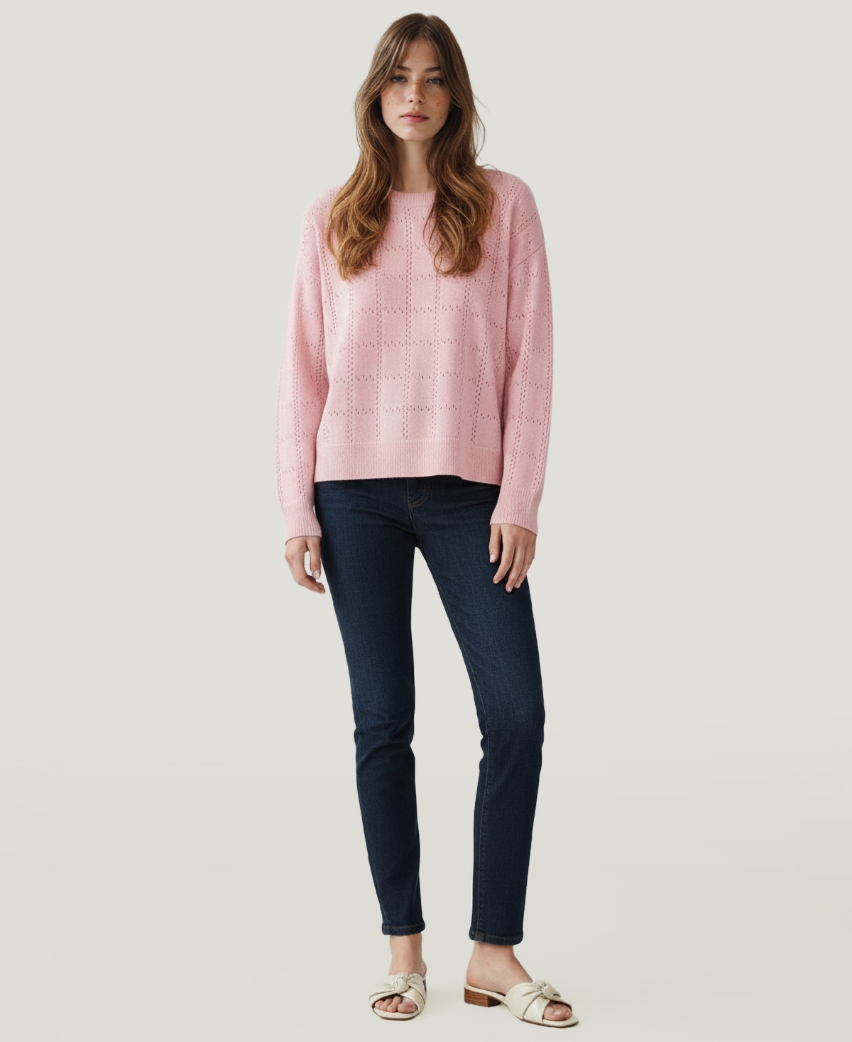 Click here for Naadam Womens Cashmere Pointelle Long Sleeves Swea... prices
