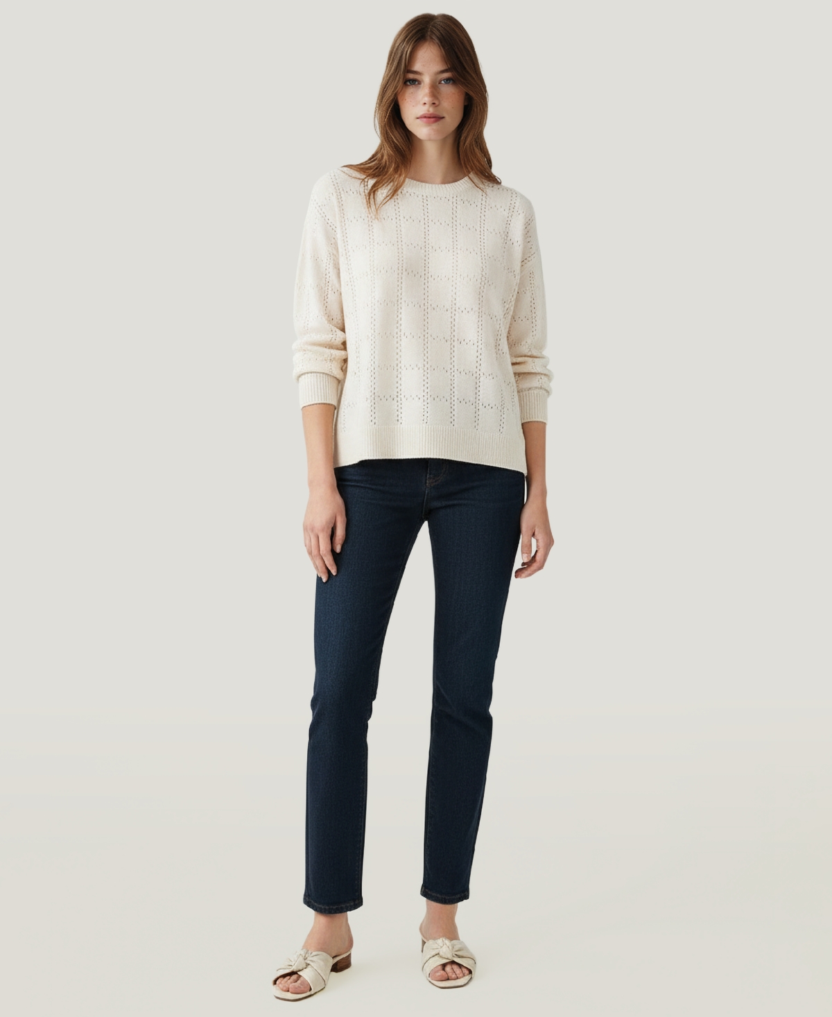 Click here for Naadam Womens Cashmere Pointelle Long Sleeves Swea... prices