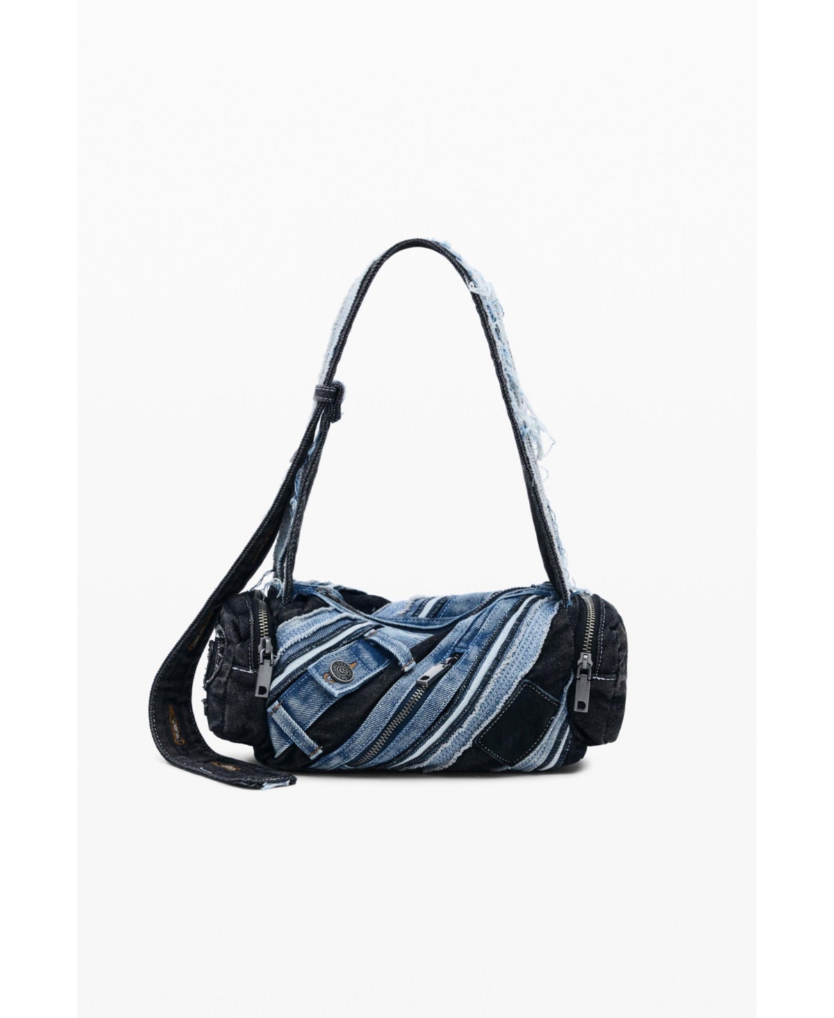 Click here for Desigual Womens Medium denim bag with patch - Dark... prices