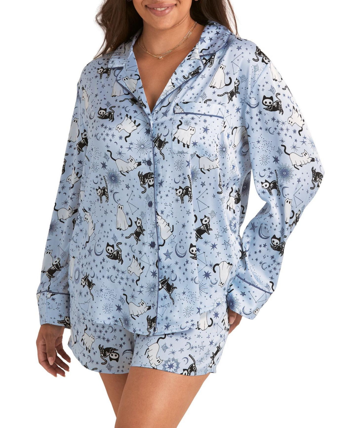 Click here for Adore Me Plus Size Sammi Pajama Set - Novelty blue prices