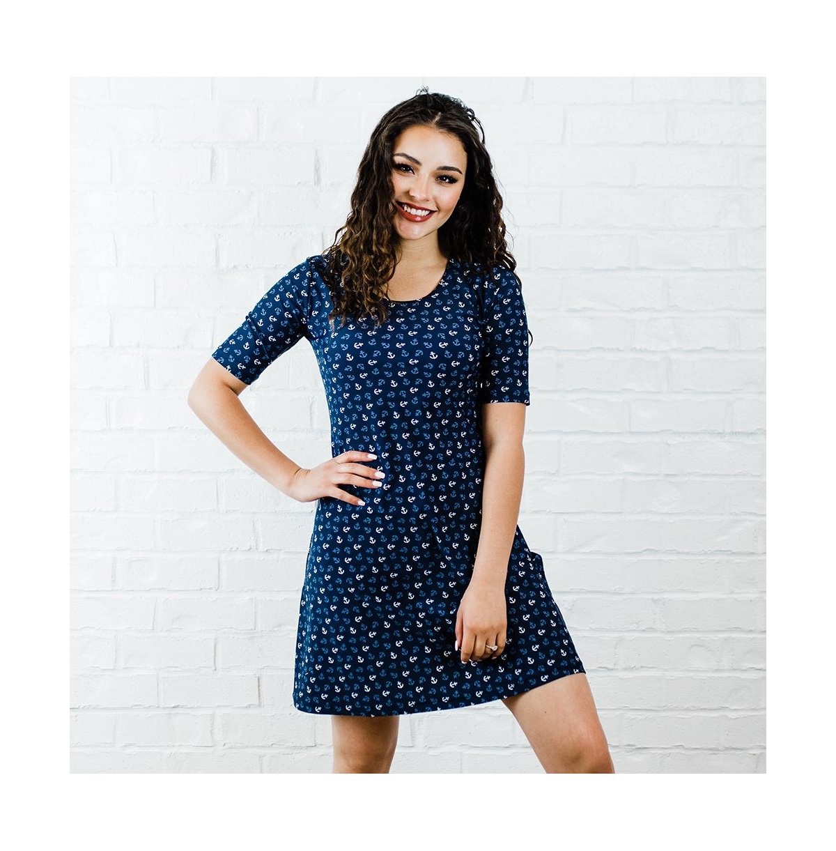 Click here for Calypsa Womens Betty Swim Dress - Navy anchors prices