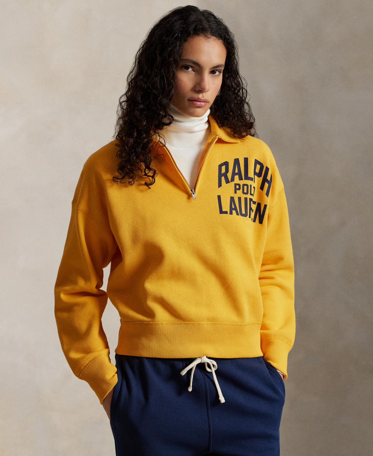 Click here for Polo Ralph Lauren Womens Logo Fleece Quarter-Zip S... prices