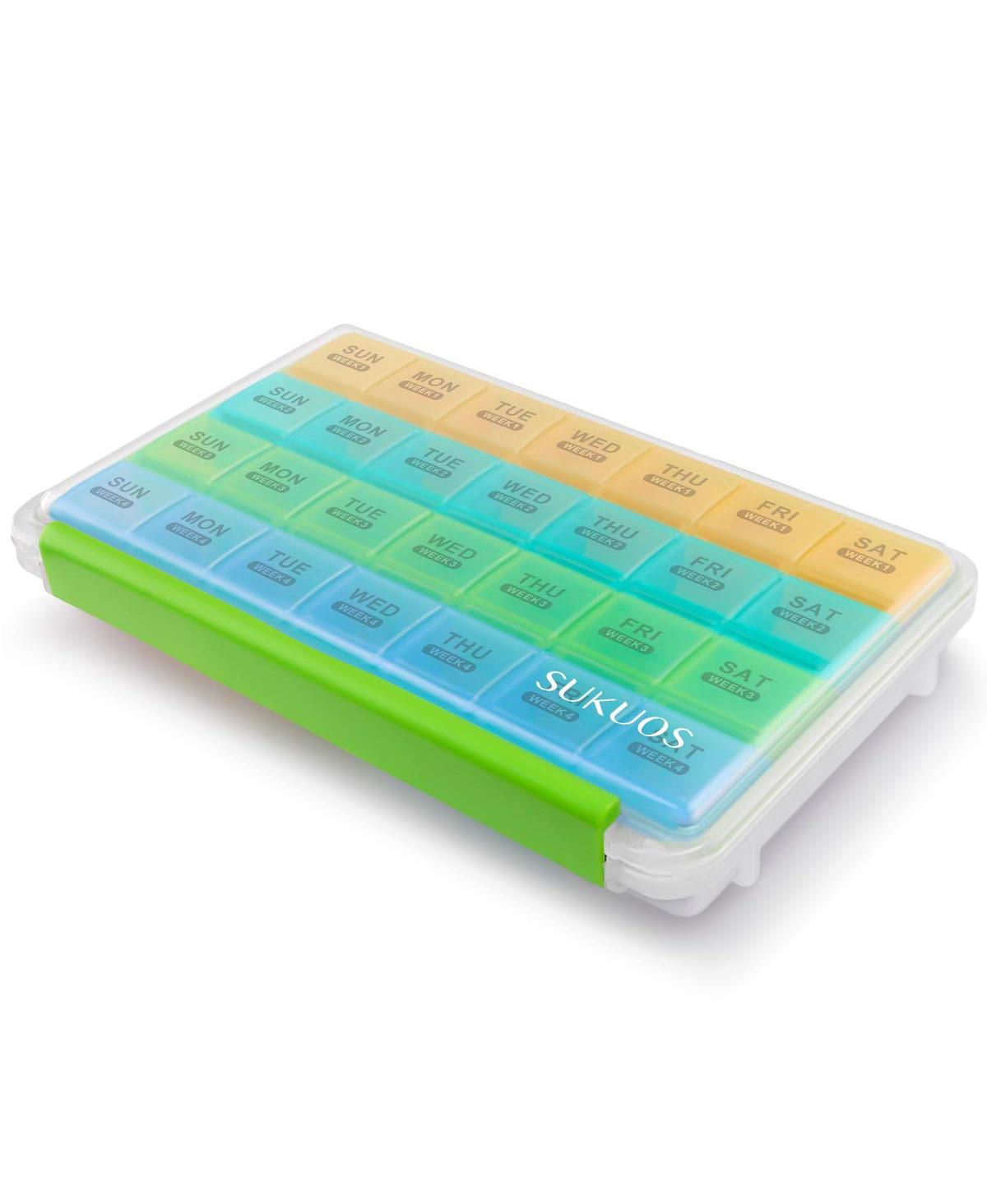 Click here for Sukuos Pill Organizer Monthly 28 Day Easy Open Moi... prices