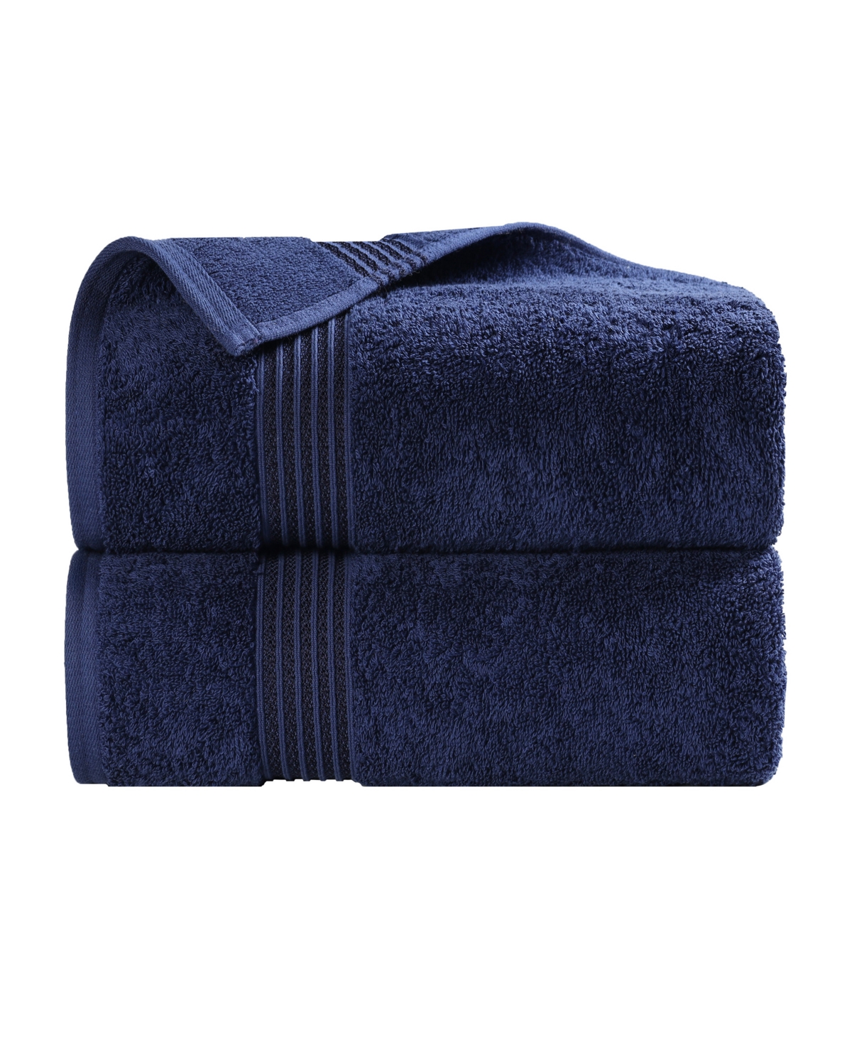 Superior Solid Quick Drying 100 Egyptian Cotton 2-Pc Bath Sheet Set - Navy Blue