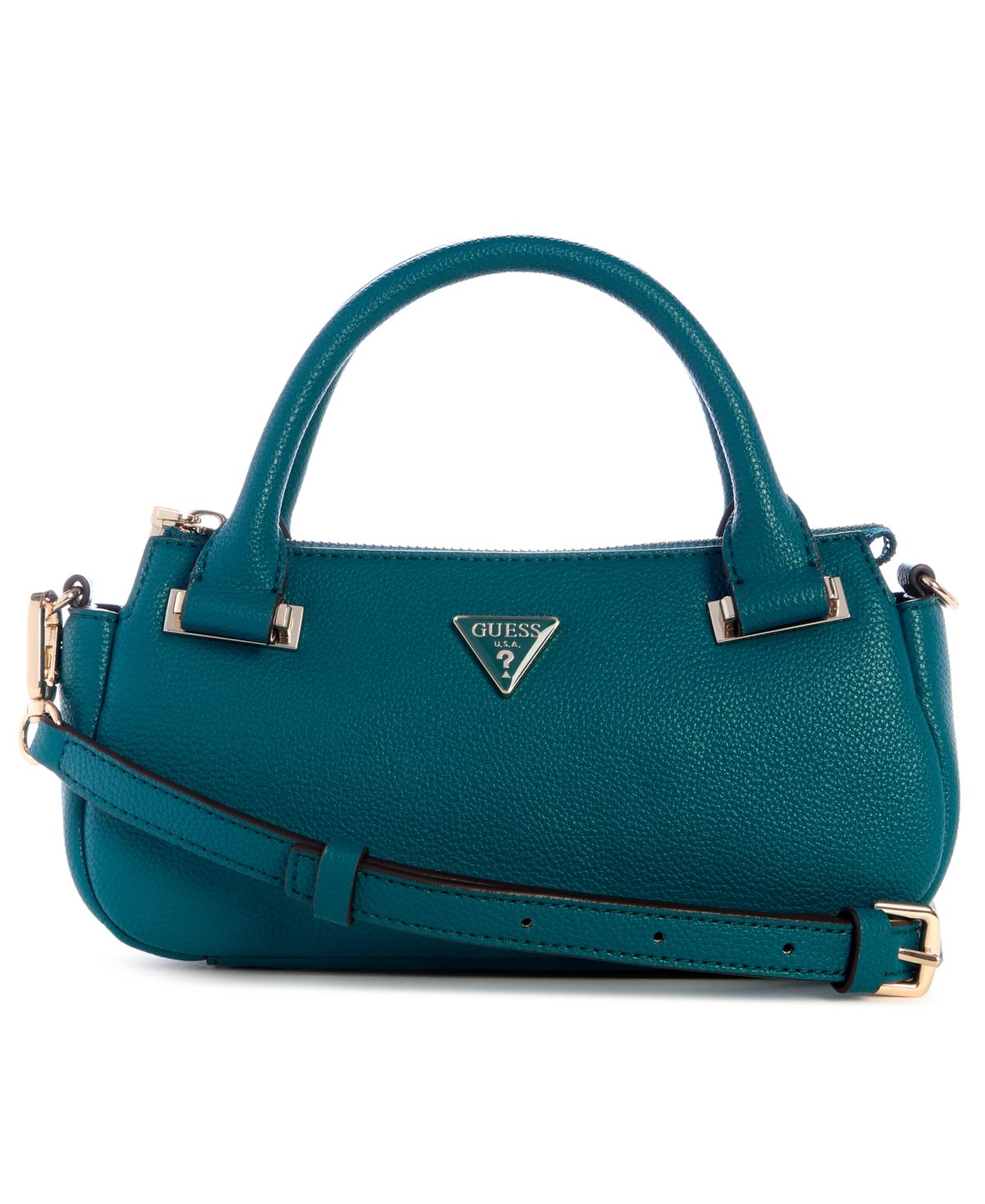 Click here for Guess Evie Small Satchel - Teal prices
