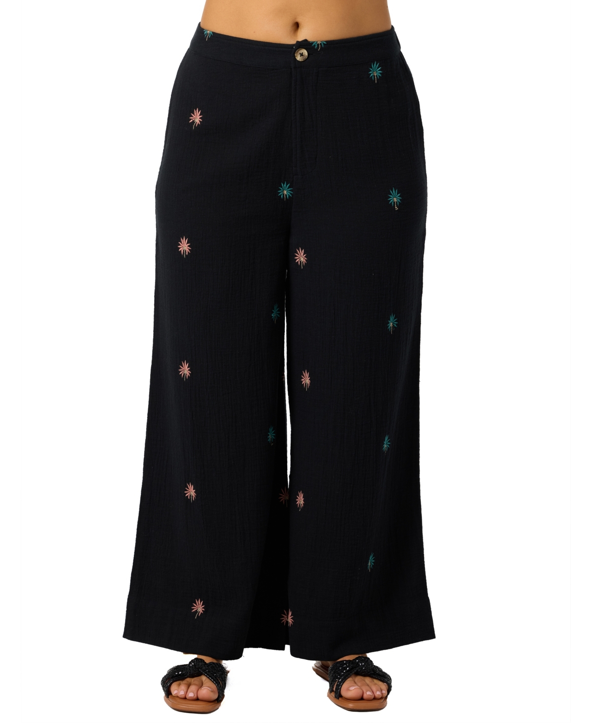 Click here for ONeill Womens Rhodes Palm Printed Pants - Black prices