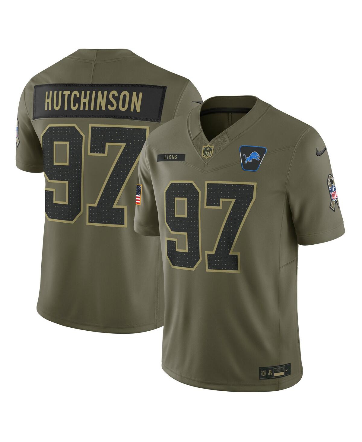 Click here for Nike Mens Aidan Hutchinson Olive Detroit Lions 202... prices