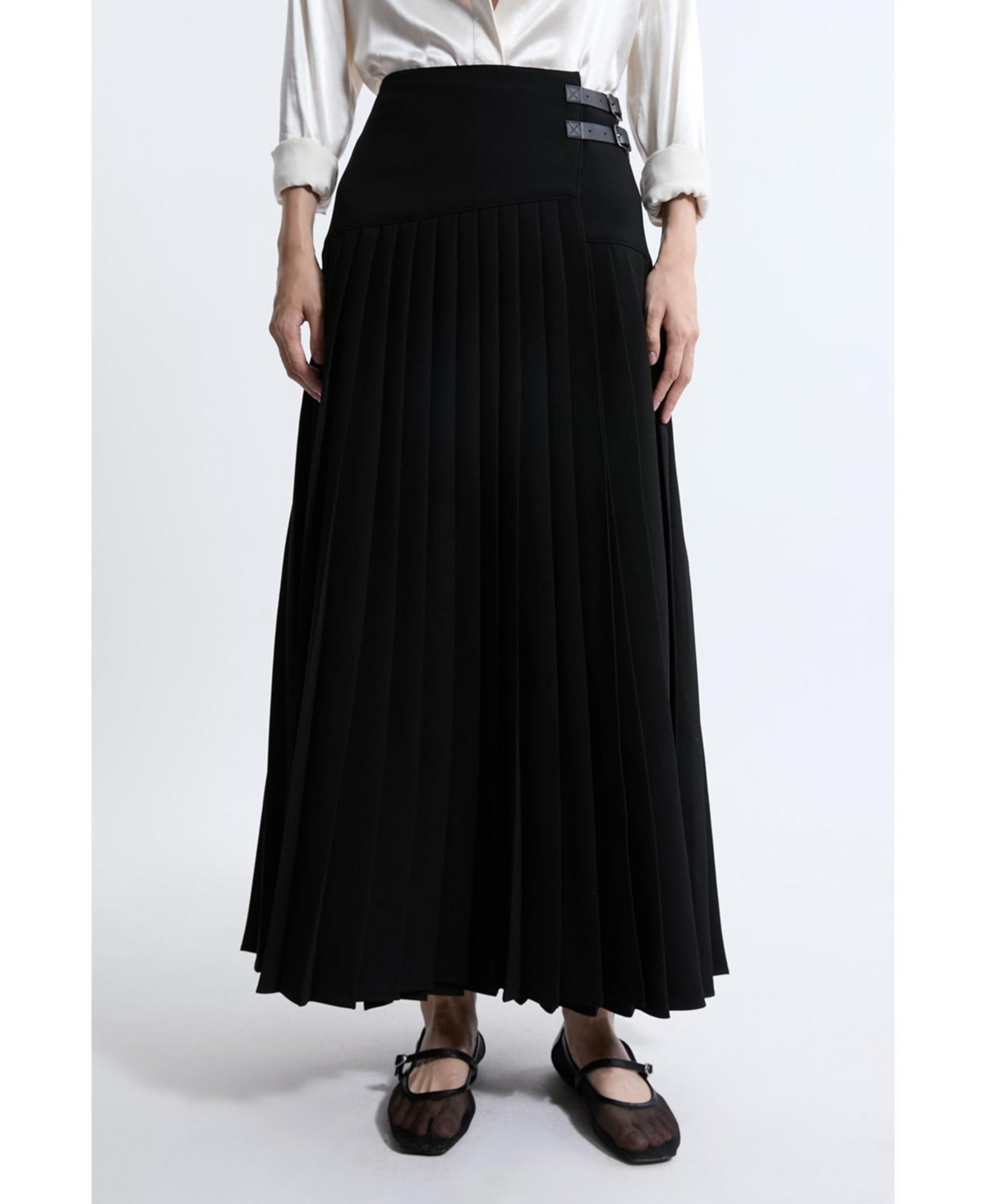 Click here for Karen Millen Womens Buckle Detailed Maxi Skirt - B... prices