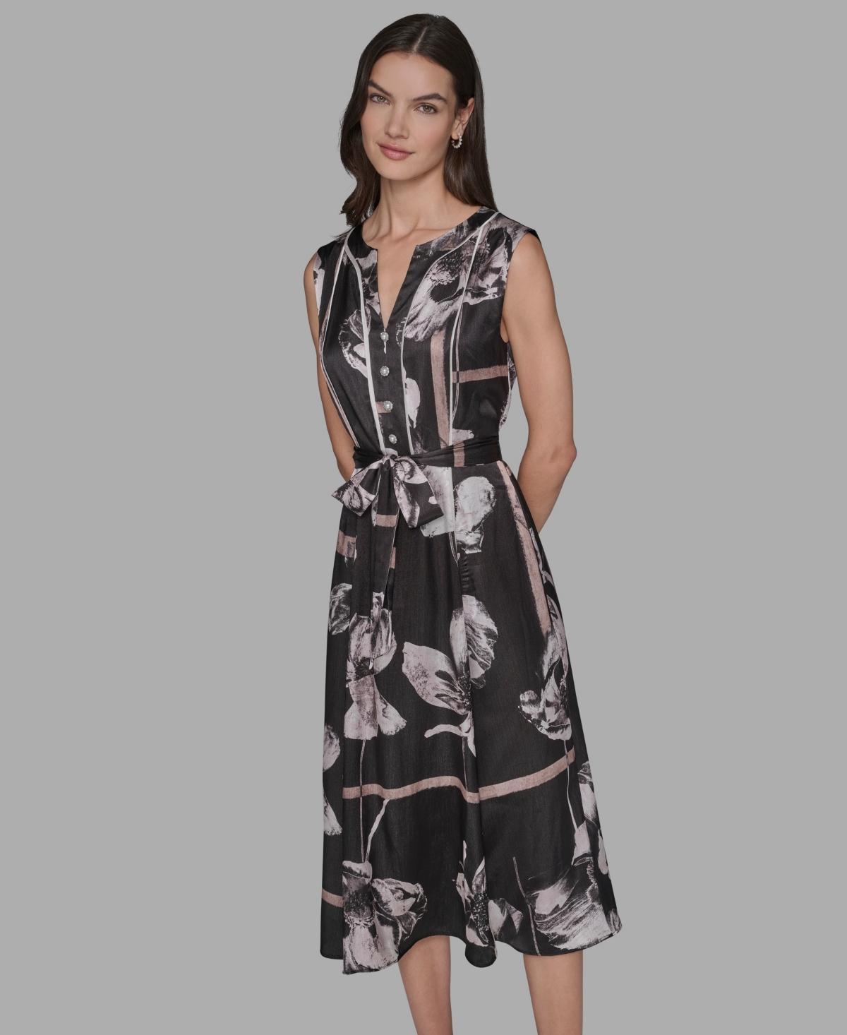 Click here for Karl Lagerfeld Paris Womens Printed Midi Dress - C... prices