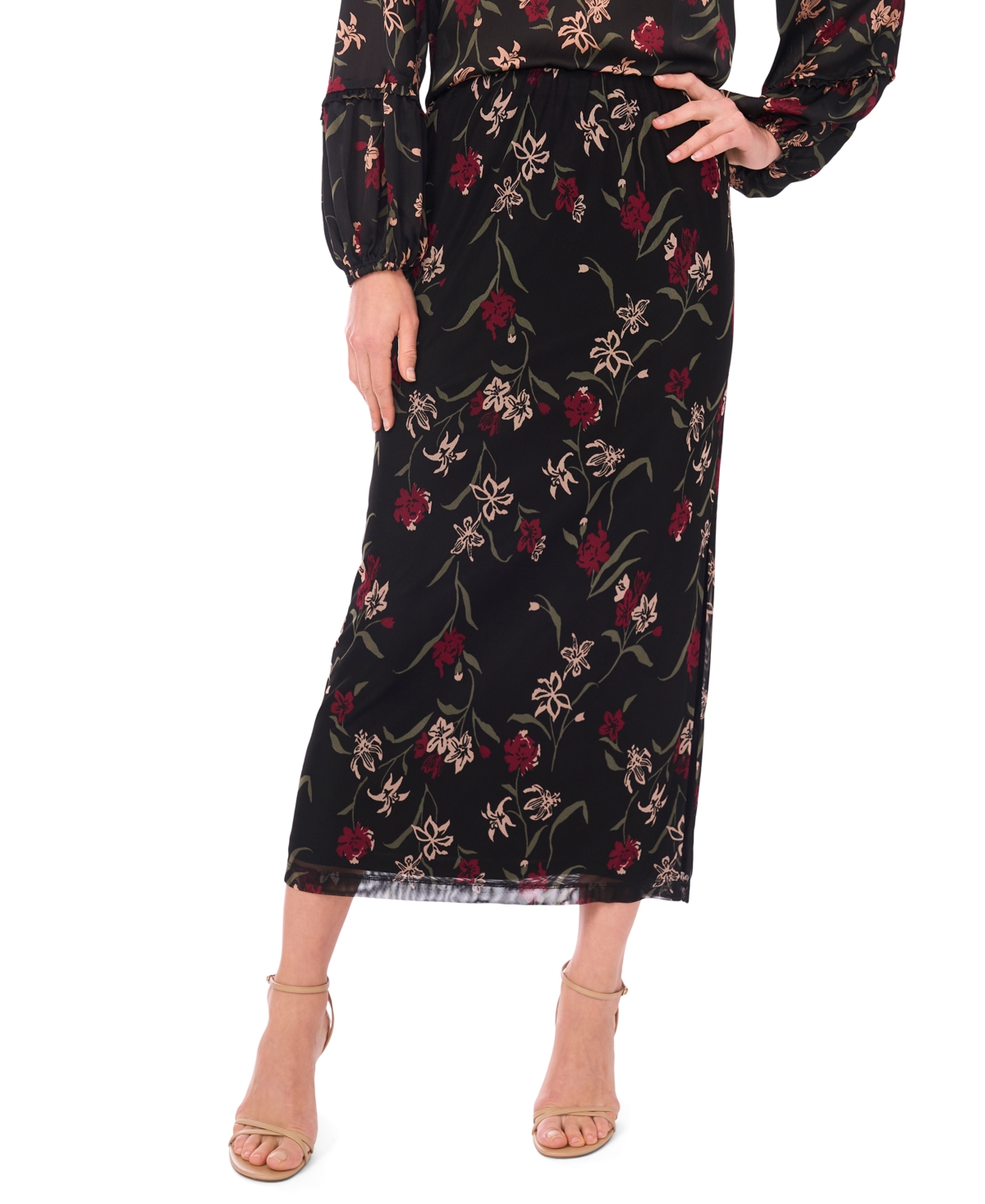 Click here for Sam & Jess Womens Floral Skirt - Cordovan prices