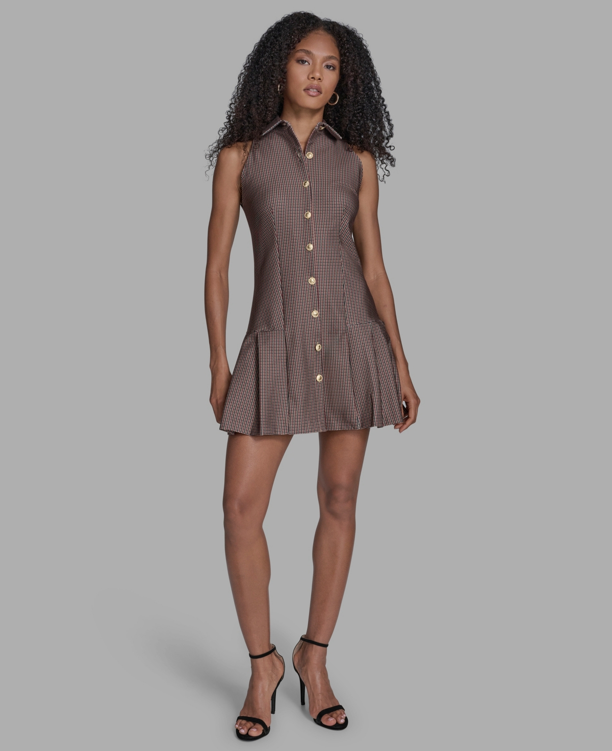 Click here for Bcbg Womens Sleeveless Fit and Flare Collared Neck... prices