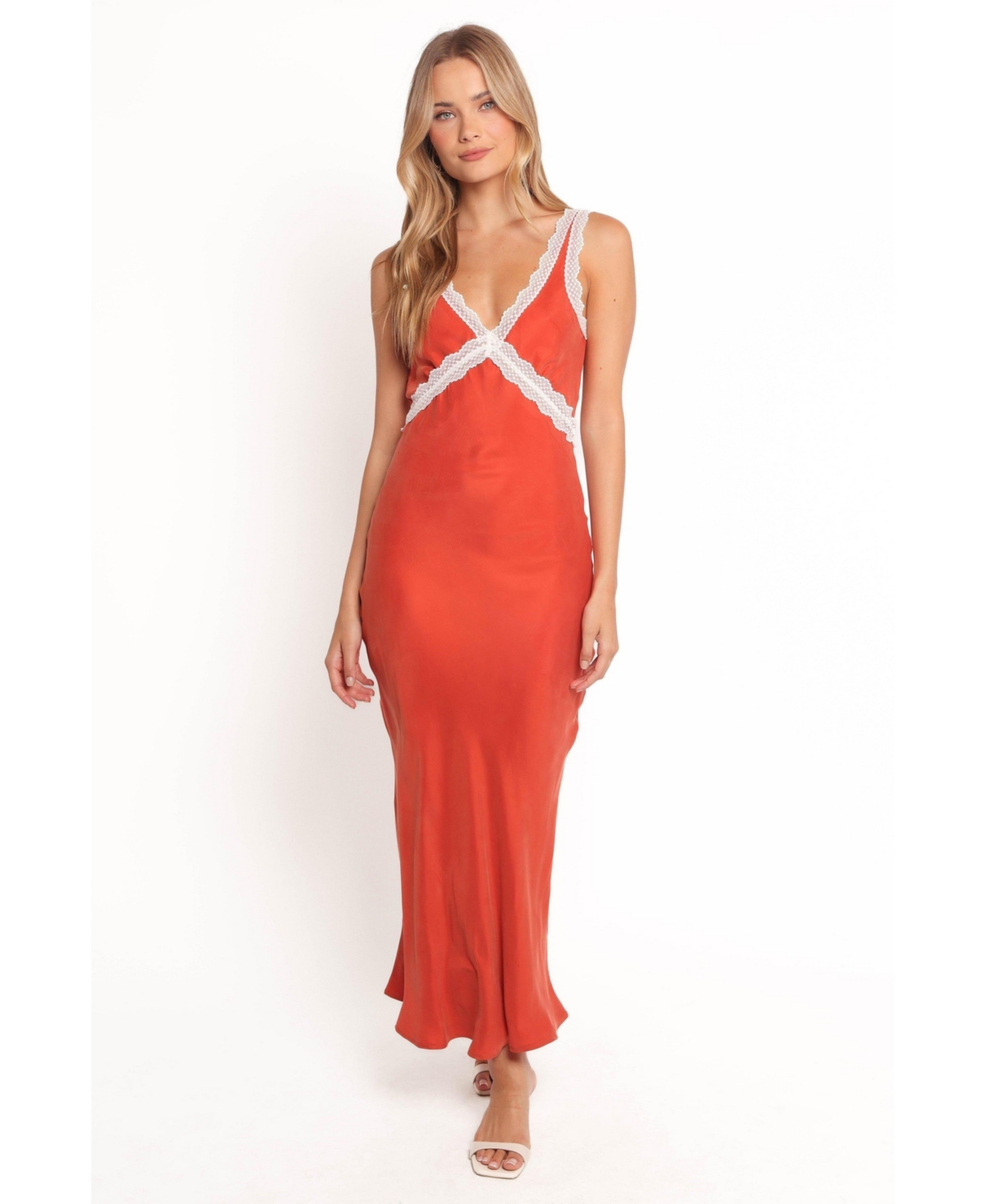 Click here for Petal and Pup Womens Andie Midi Dress - Blood oran... prices