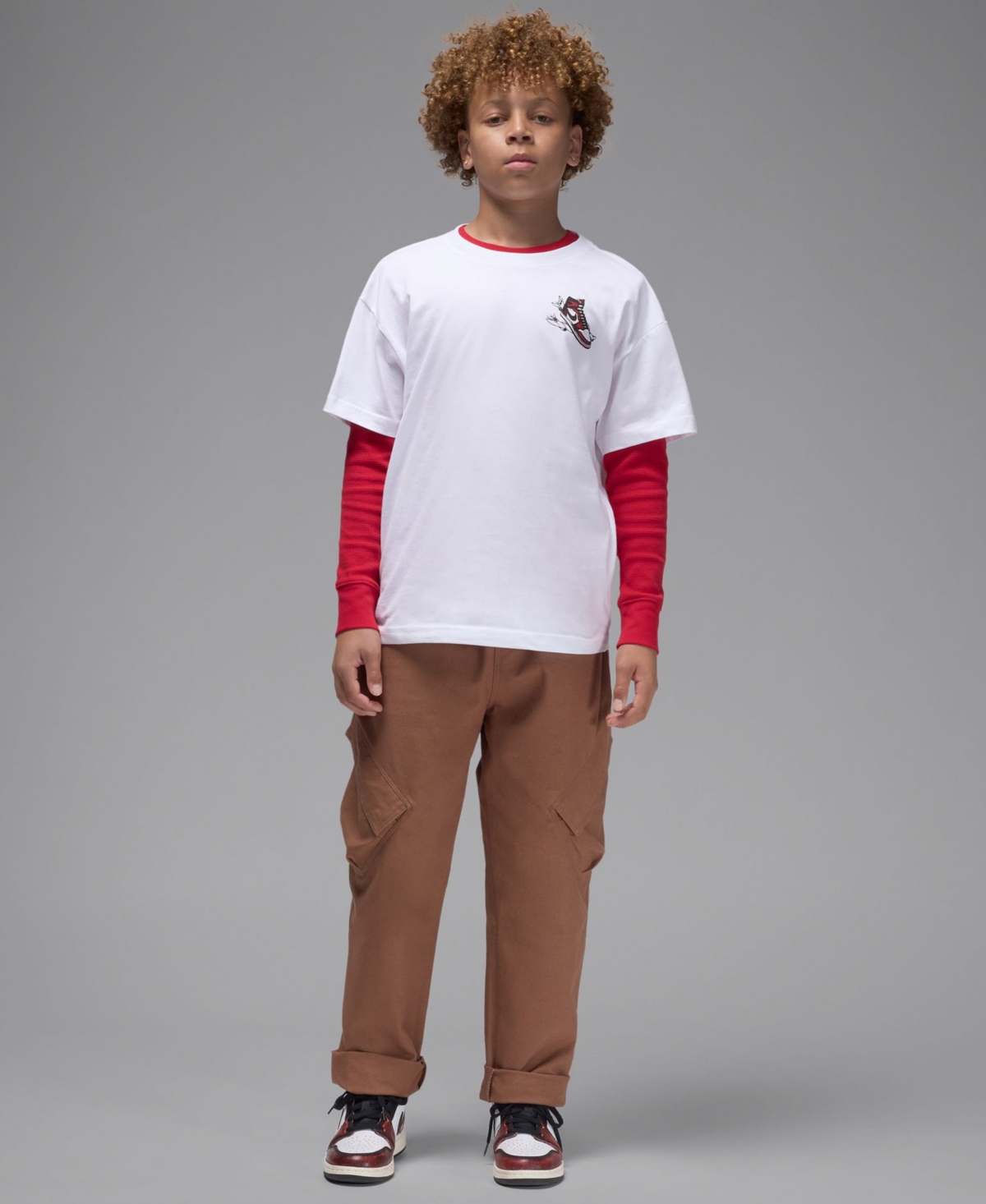 Click here for Jordan Air Big Boys 8-20 Crewneck T-Shirt - White prices