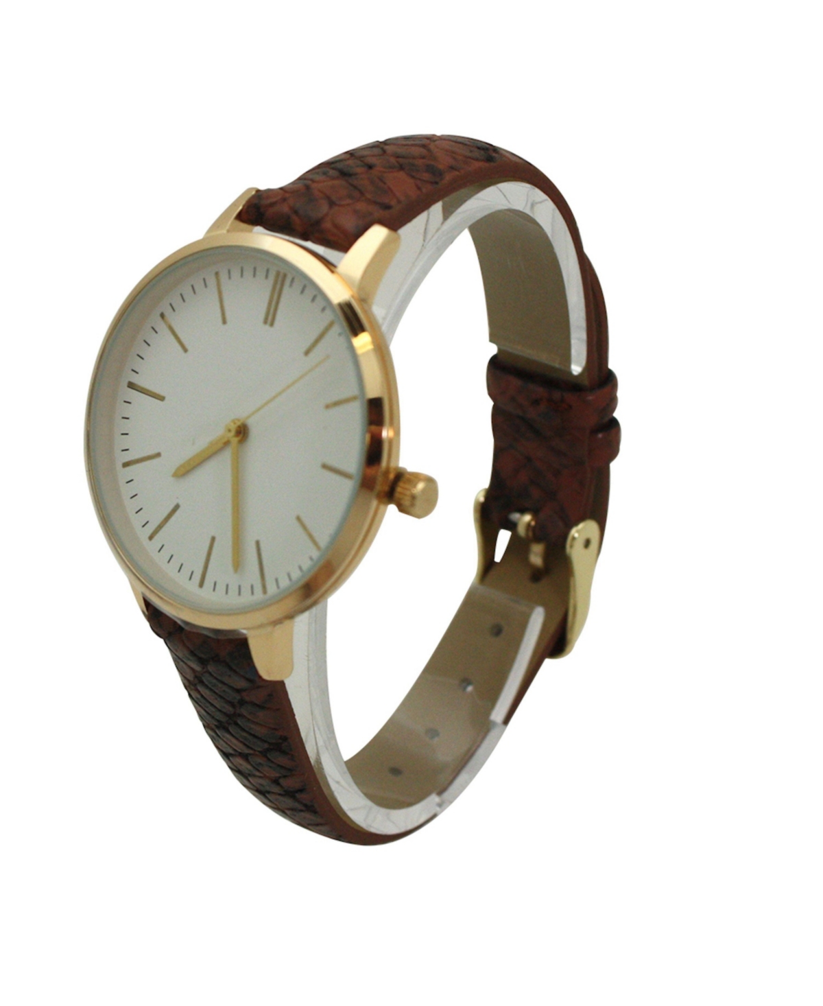 Click here for Olivia Pratt Brown Snake Print Leather Strap Watch... prices