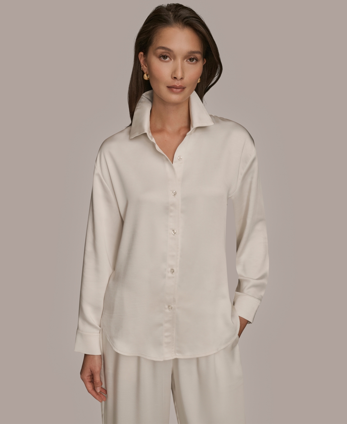 Click here for Donna Karan Weekend Womens Woven Button-Down Shirt... prices
