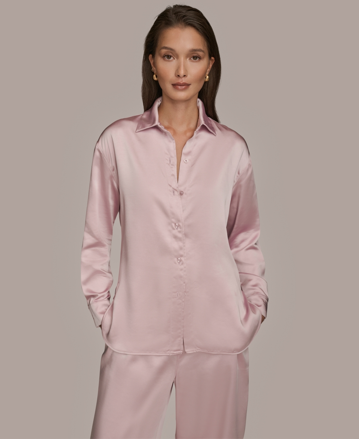 Click here for Donna Karan Weekend Womens Woven Button-Down Shirt... prices