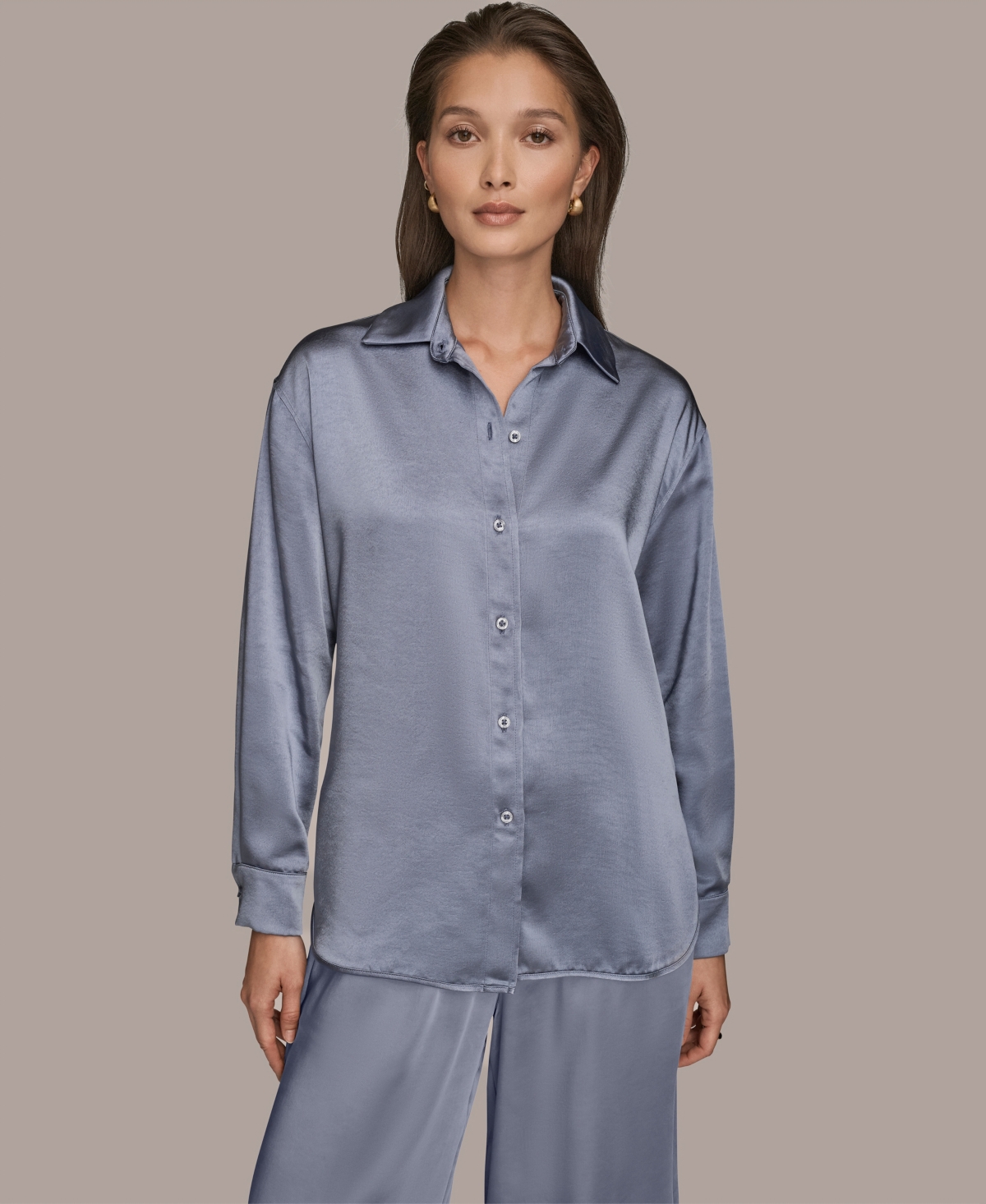 Click here for Donna Karan Weekend Womens Woven Button-Down Shirt... prices