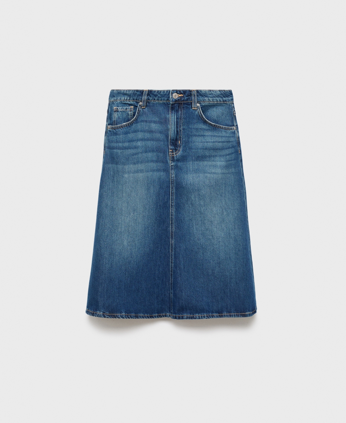 Click here for Mango Womens Midi Denim Skirt - Dark Blue prices