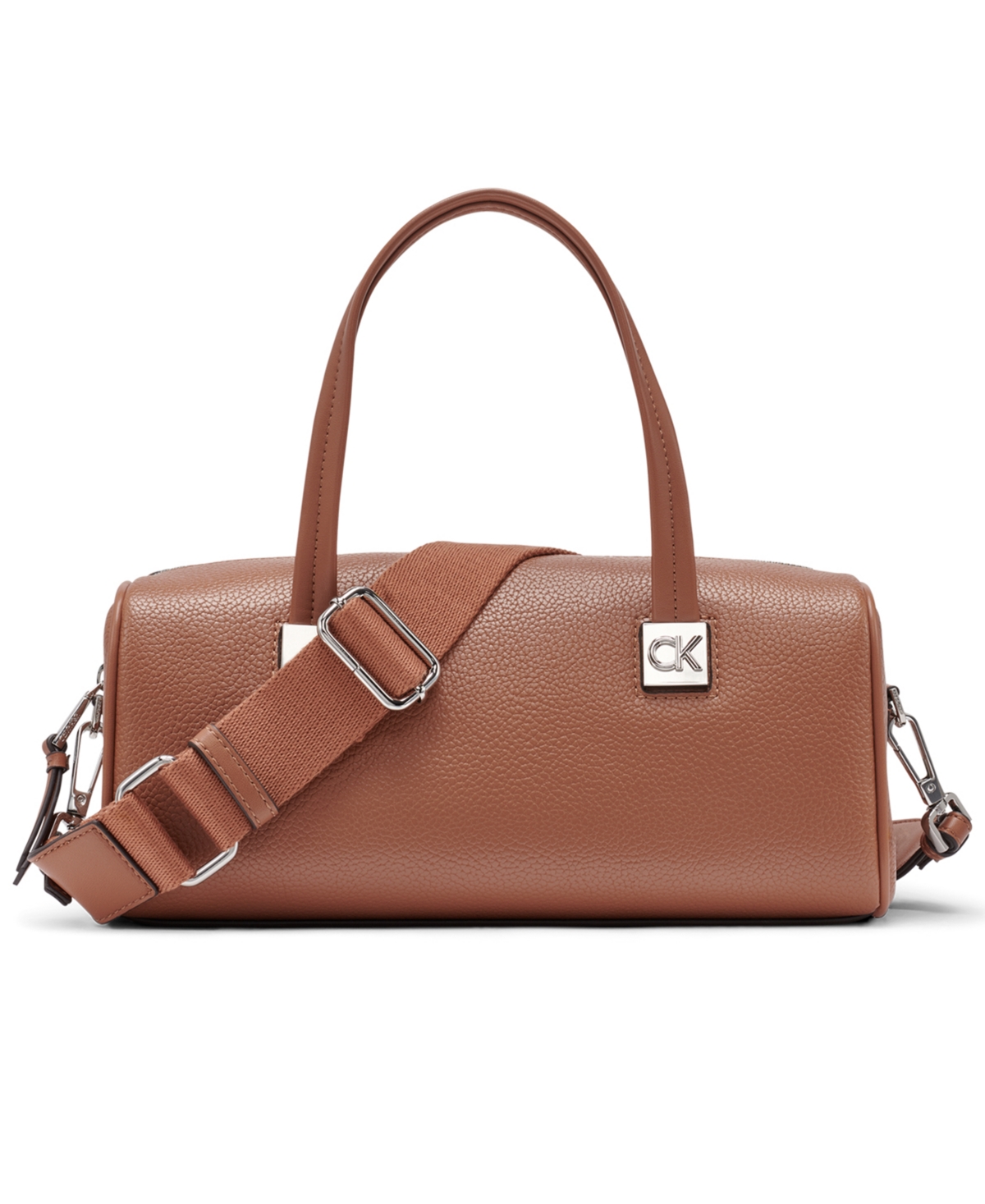 Click here for Calvin Klein Rue Small Satchel Bag - Caramel prices