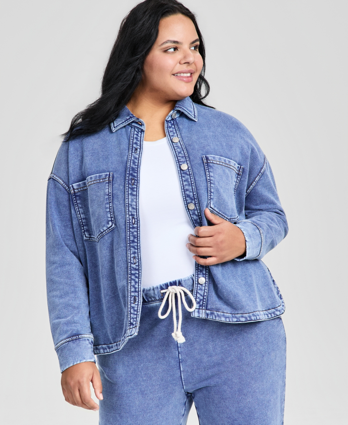 Click here for And Now This Trendy Plus French Terry Button-Front... prices