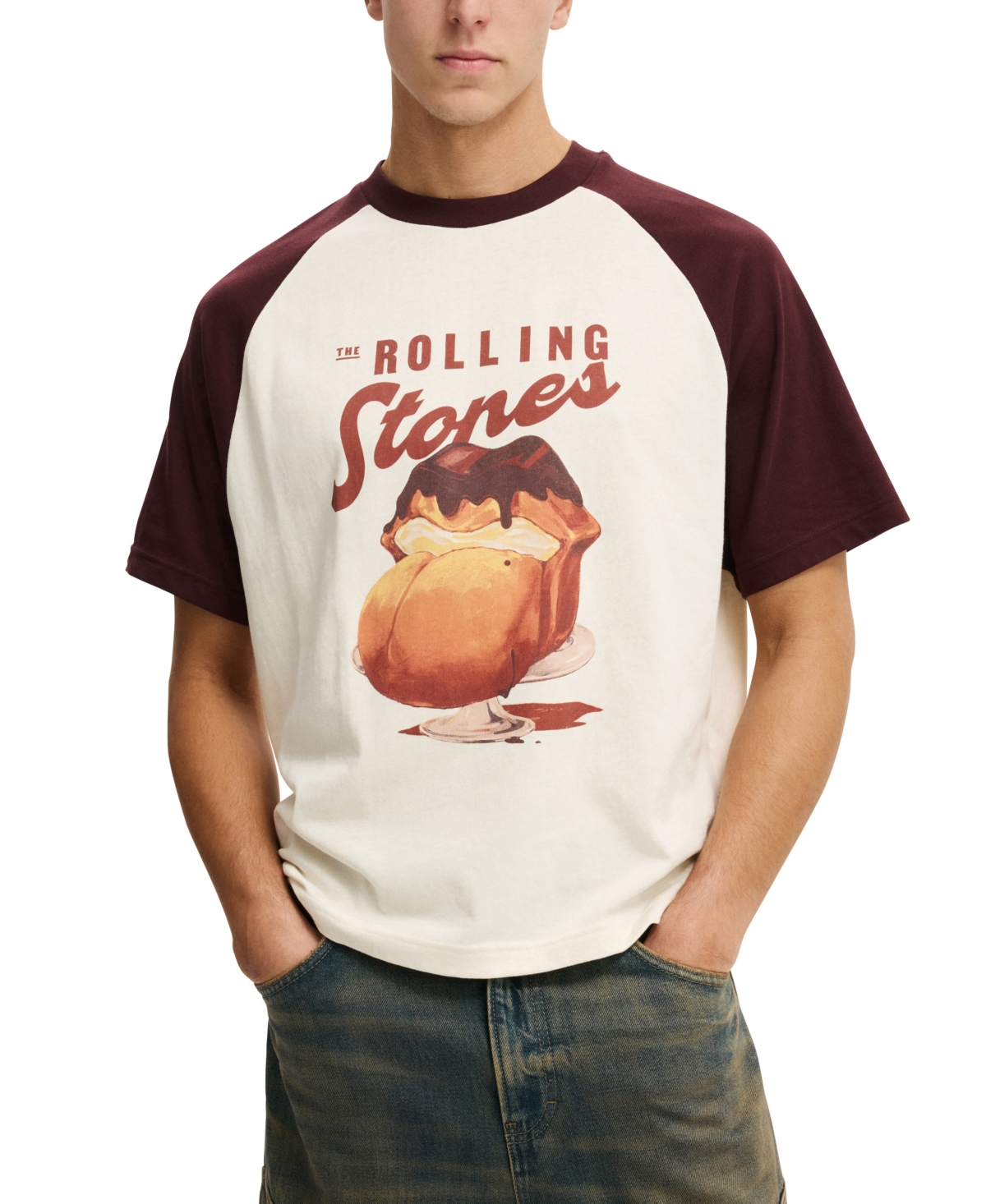 Click here for Cotton On Mens Cropped Fit Music T-Shirt - Off Whi... prices