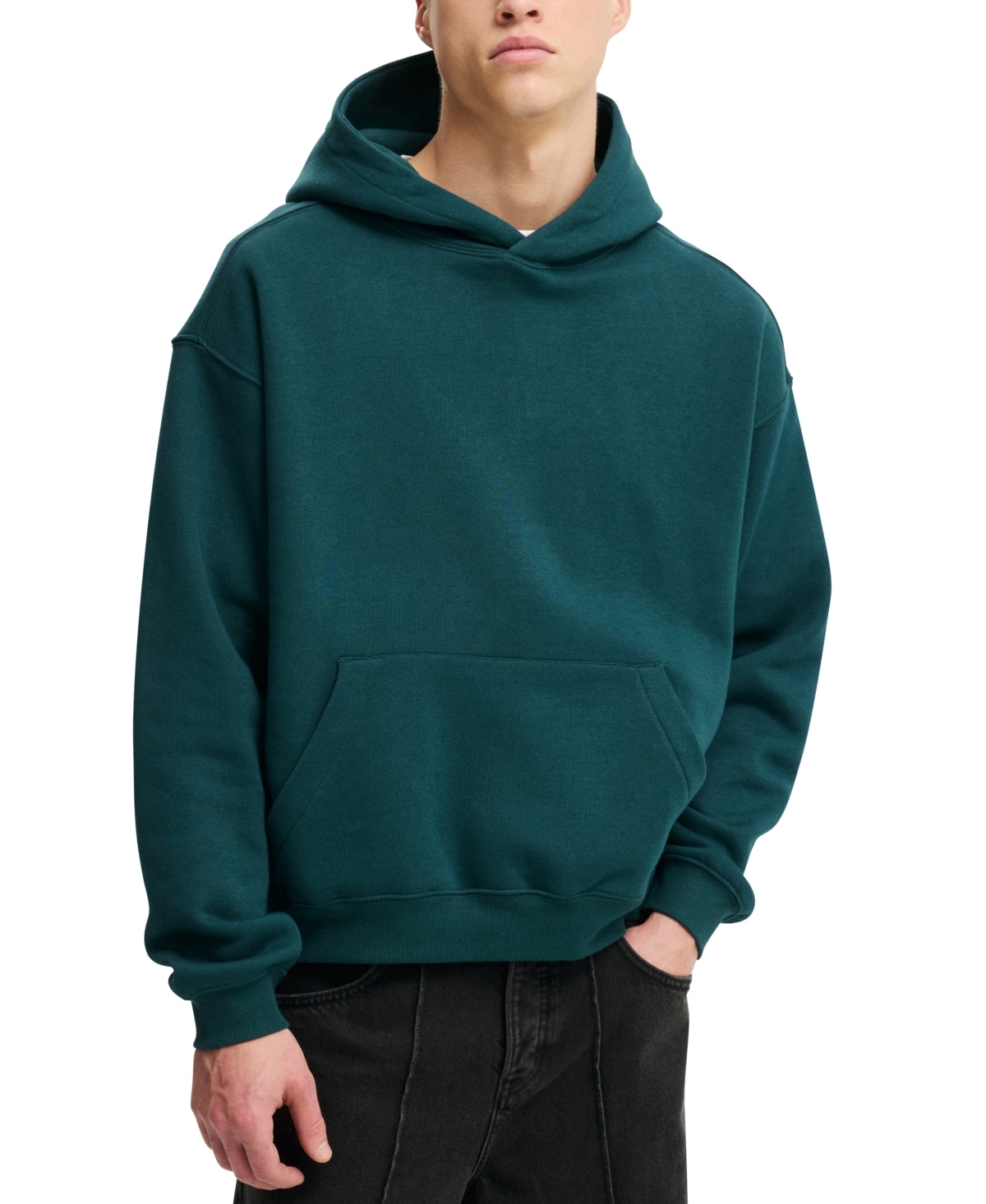 Click here for Cotton On Mens Box Fit Hoodie - Green prices