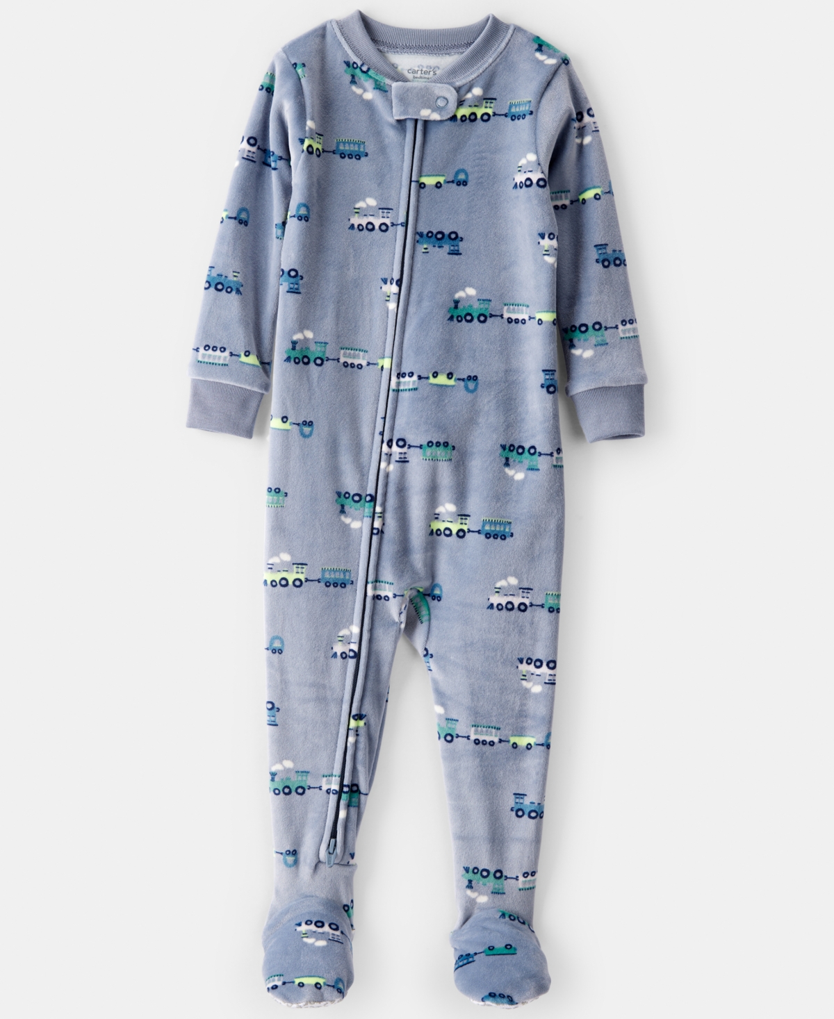 Click here for Carters Baby Boys Train Printed Footed Long-Sleeve... prices