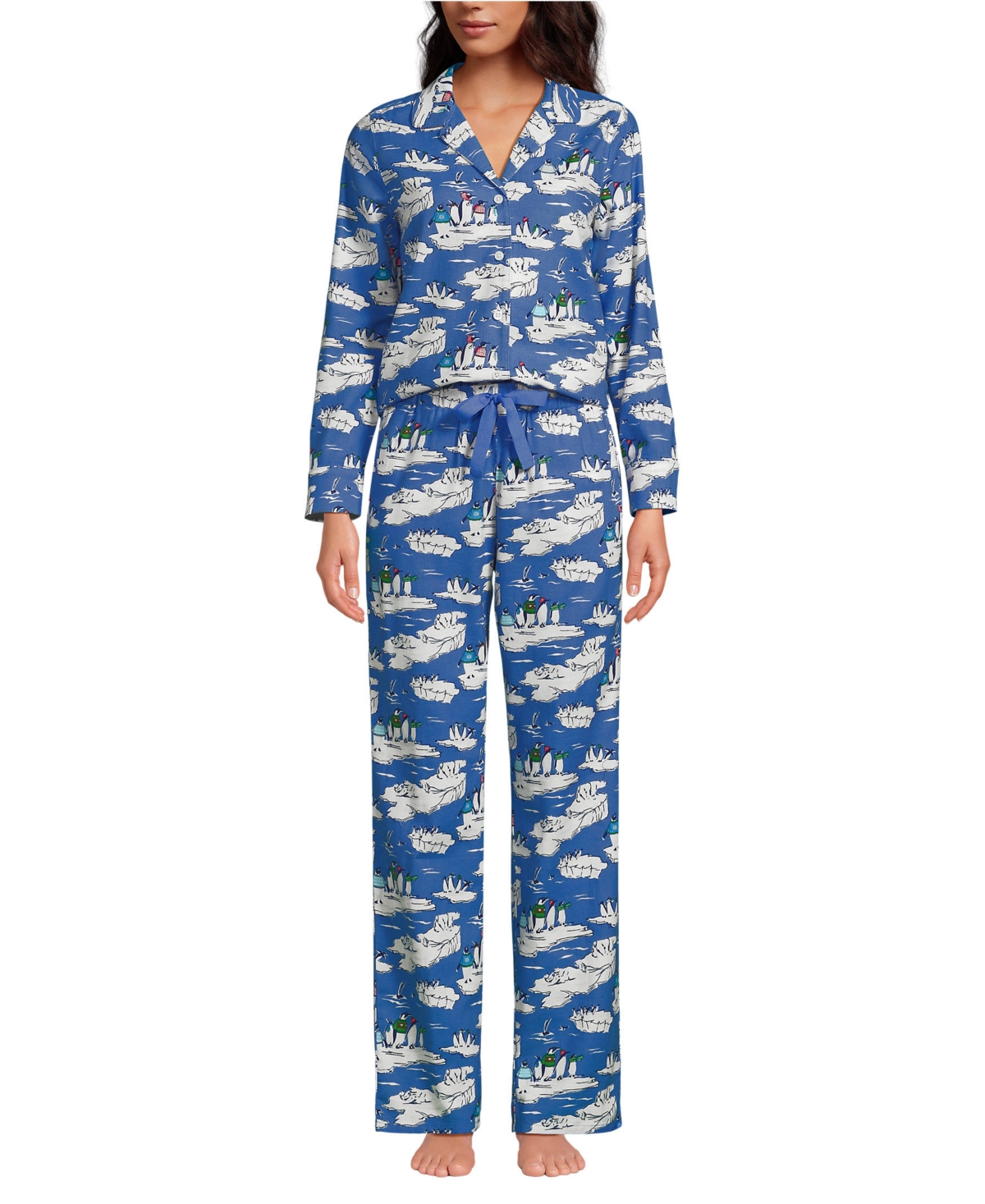 Click here for Lands End Womens Flannel 2 Piece Pajama Set - Long... prices