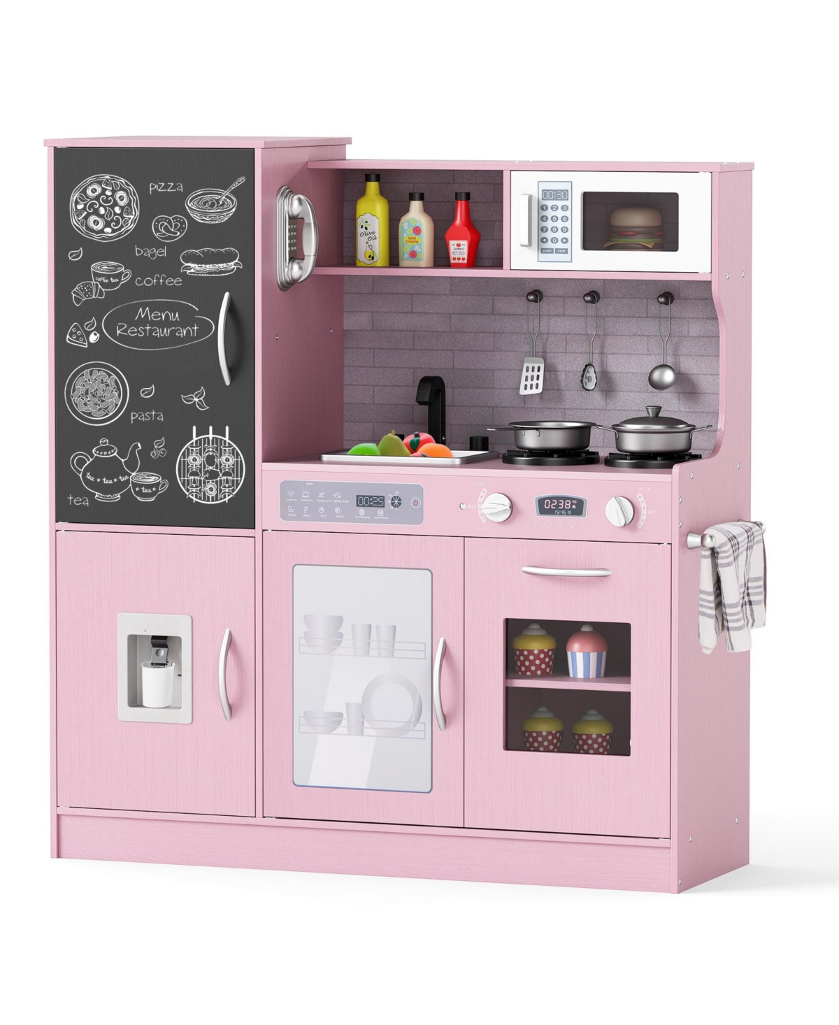 Click here for Gymax Play Kitchen Toy Set w/ Chalkboard Oven Sink... prices