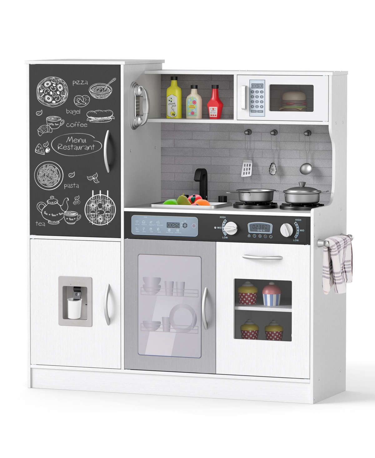 Click here for Gymax Play Kitchen Toy Set w/ Chalkboard Oven Sink... prices