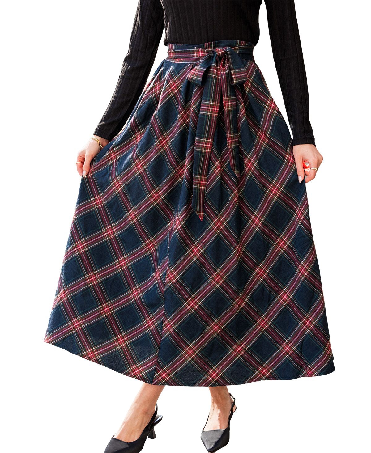 Click here for Cupshe Womens Book Club Plaid Maxi Skirt - Medium... prices