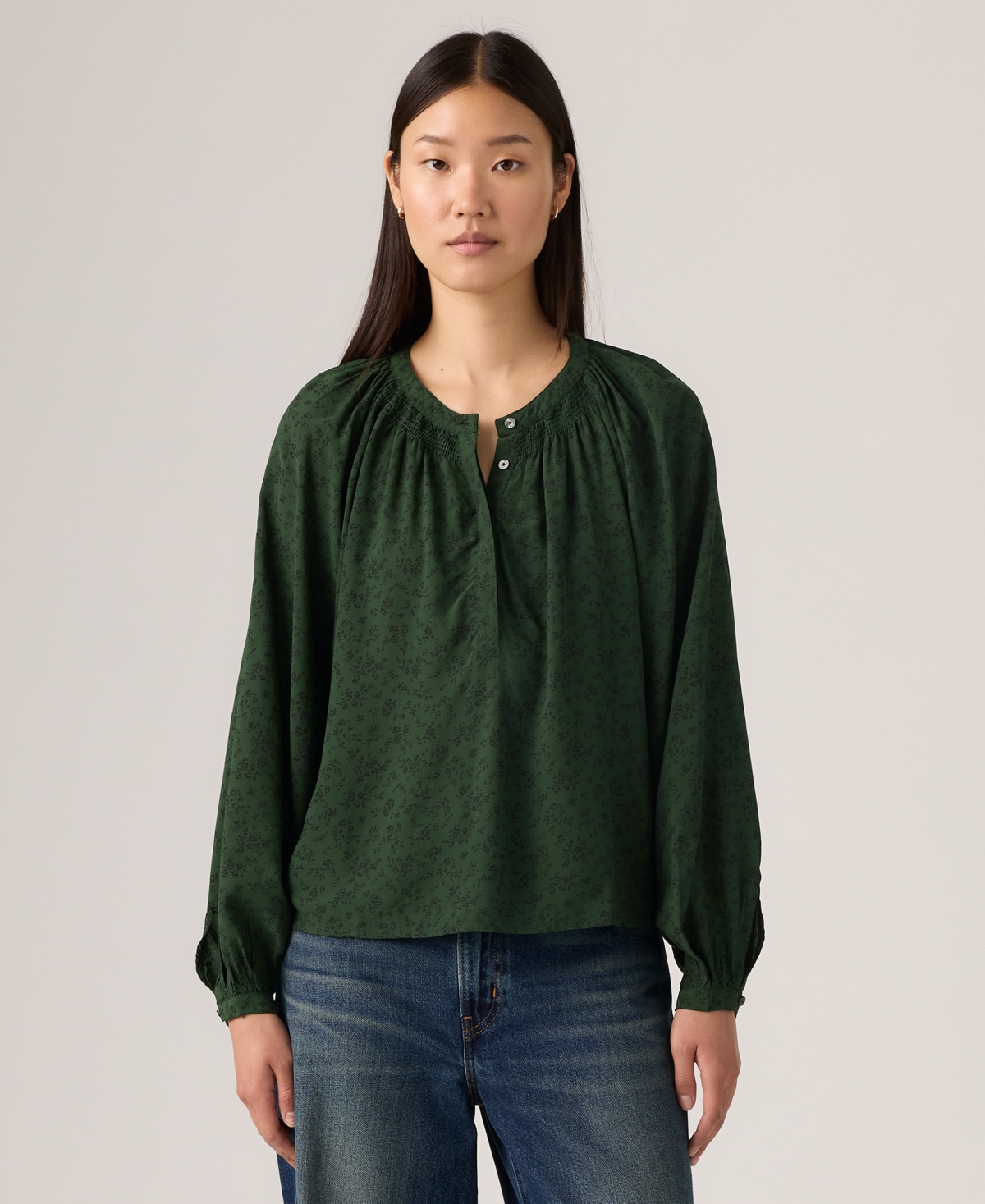 Click here for Levis Womens Estelle Long Sleeve Top - Curie Flora... prices